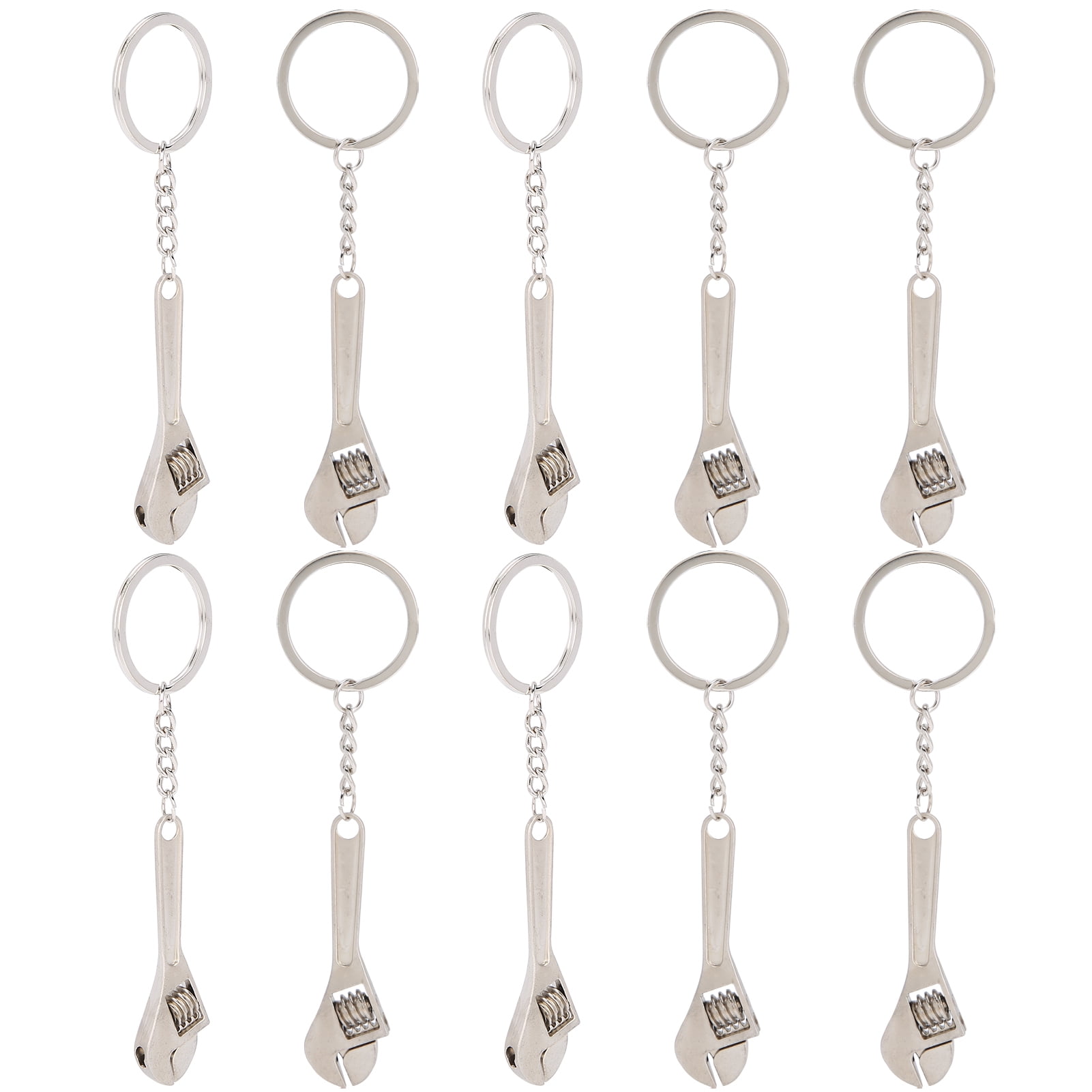10Pcs Wrench Keychains Creative Bronze Spanner Pendant for Repairing ...