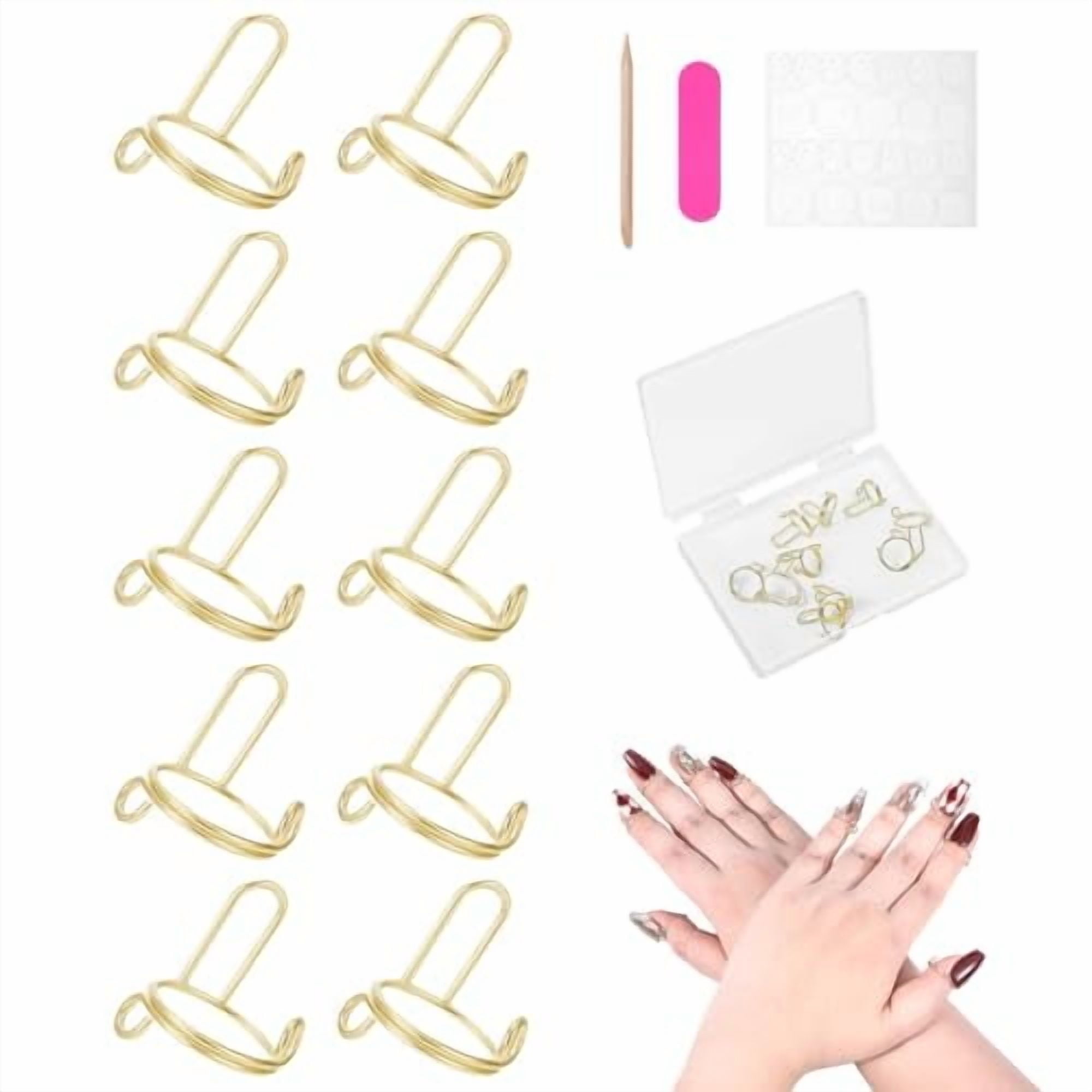 10Pcs Wudu Nail Rings, Adjustable Fingernail Rings with Adhesive Nail ...