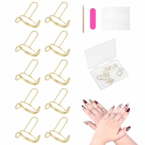 10Pcs Wudu Nail Rings, Adjustable Fingernail Rings with Adhesive Nail ...