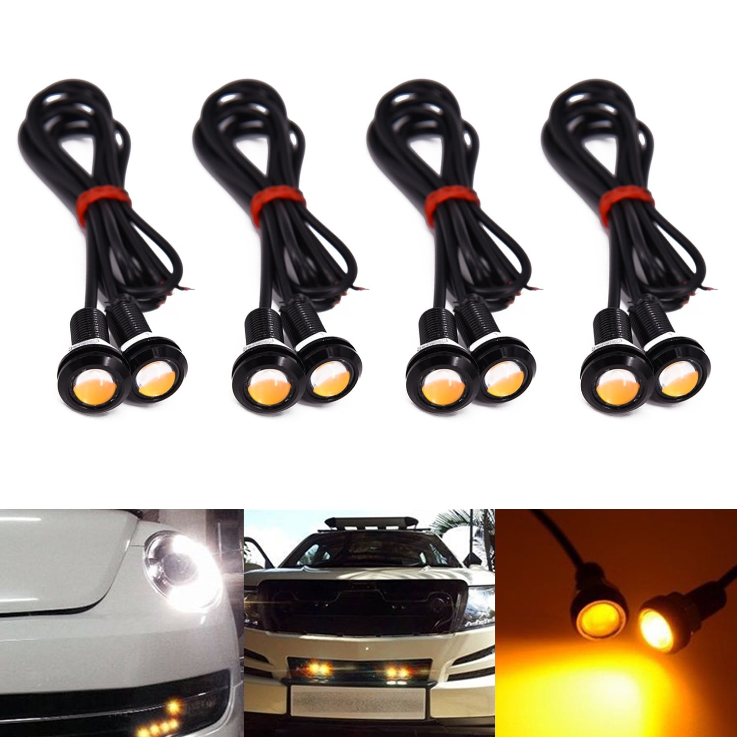 10Pcs Yellow 9W Led Eagle Eye Light Drl Daytime Running Turn Signal ...