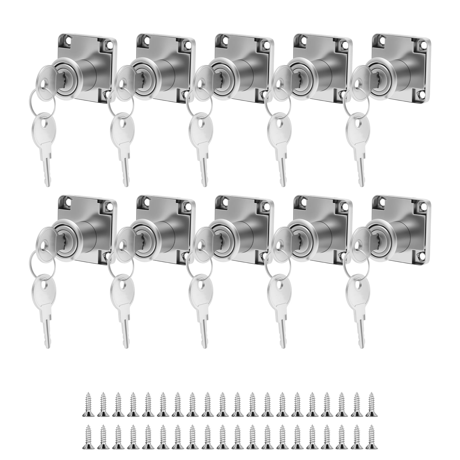 10Pcs Zinc Alloy Cabinet Lock Reusable Drawer Lock with Keys Easy ...