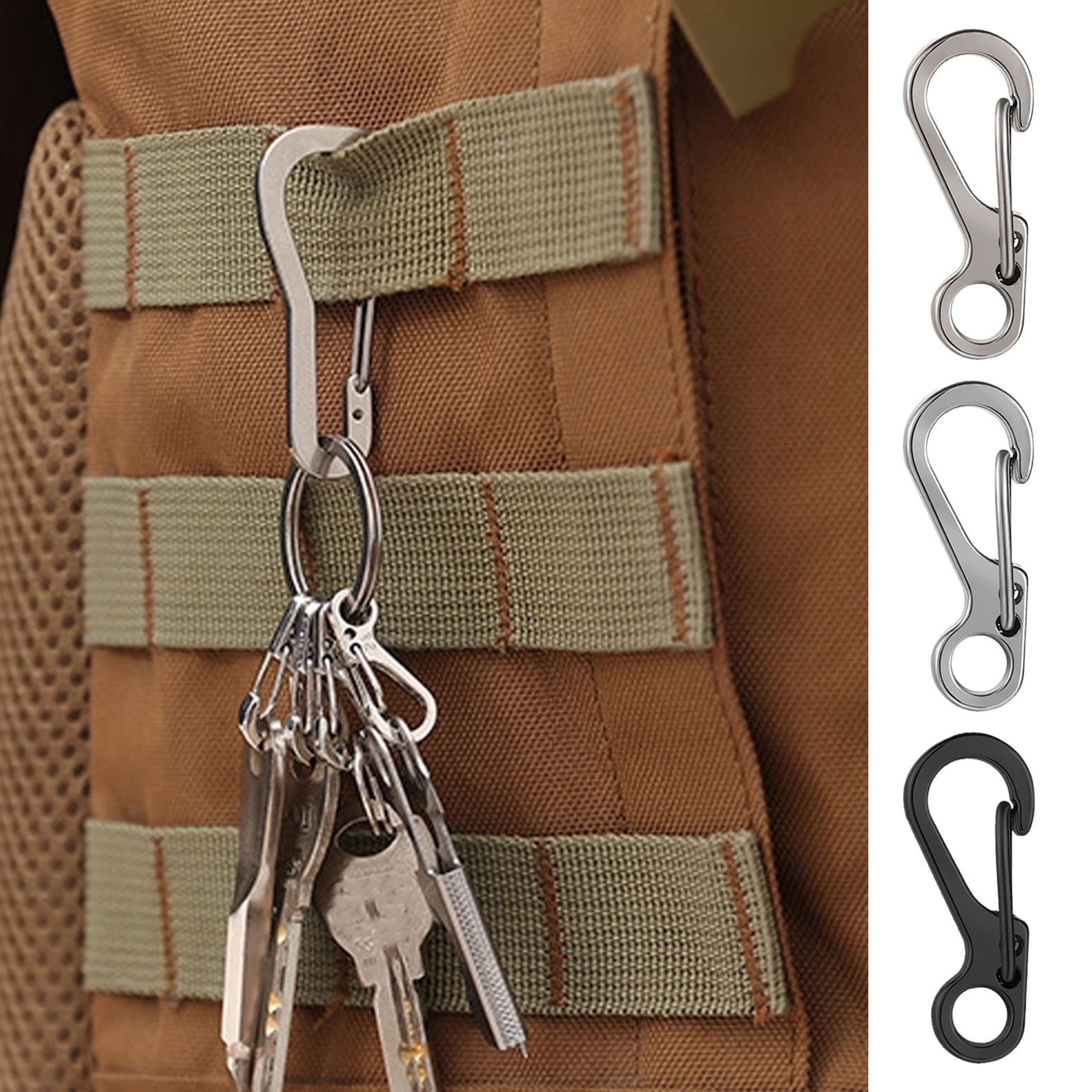 10Pcs Zinc Alloy Carabiner Keychain Heavy Duty Metal Spring Hanging ...