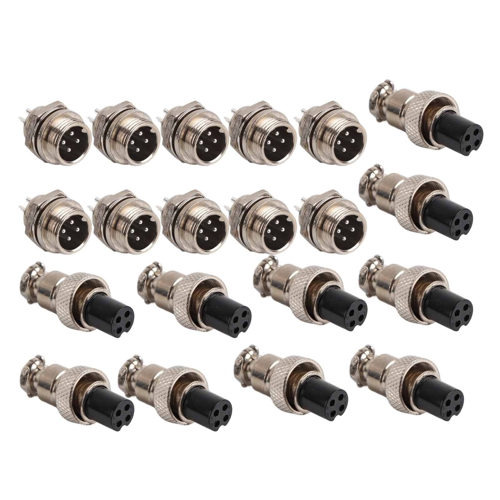 10Pcs Zinc-Plated Aviation Connector Power Plug Set Contact Resistance ...