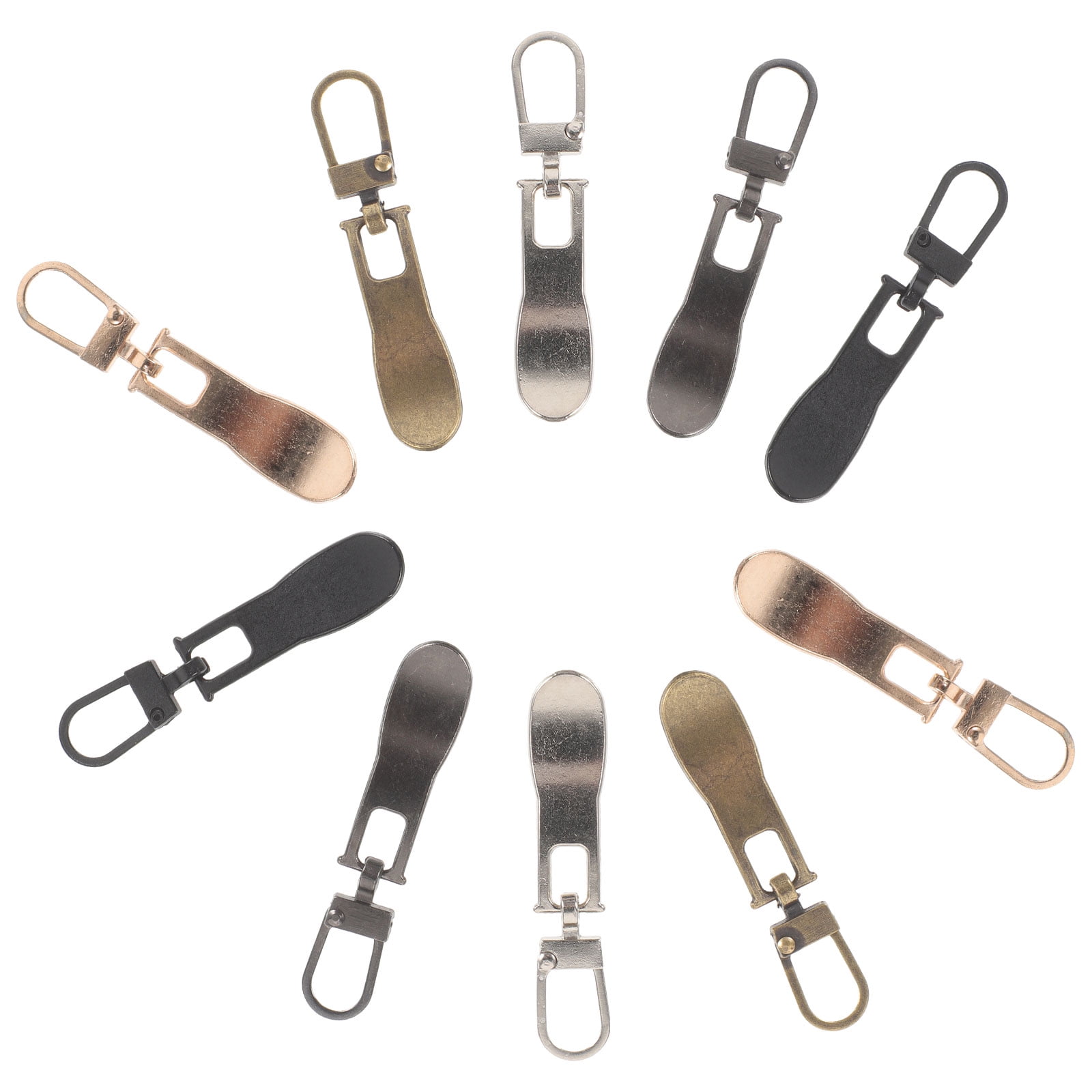 10Pcs Metal Zipper Heads Repair Kit with Coat Zipper Slides for Luggage ...