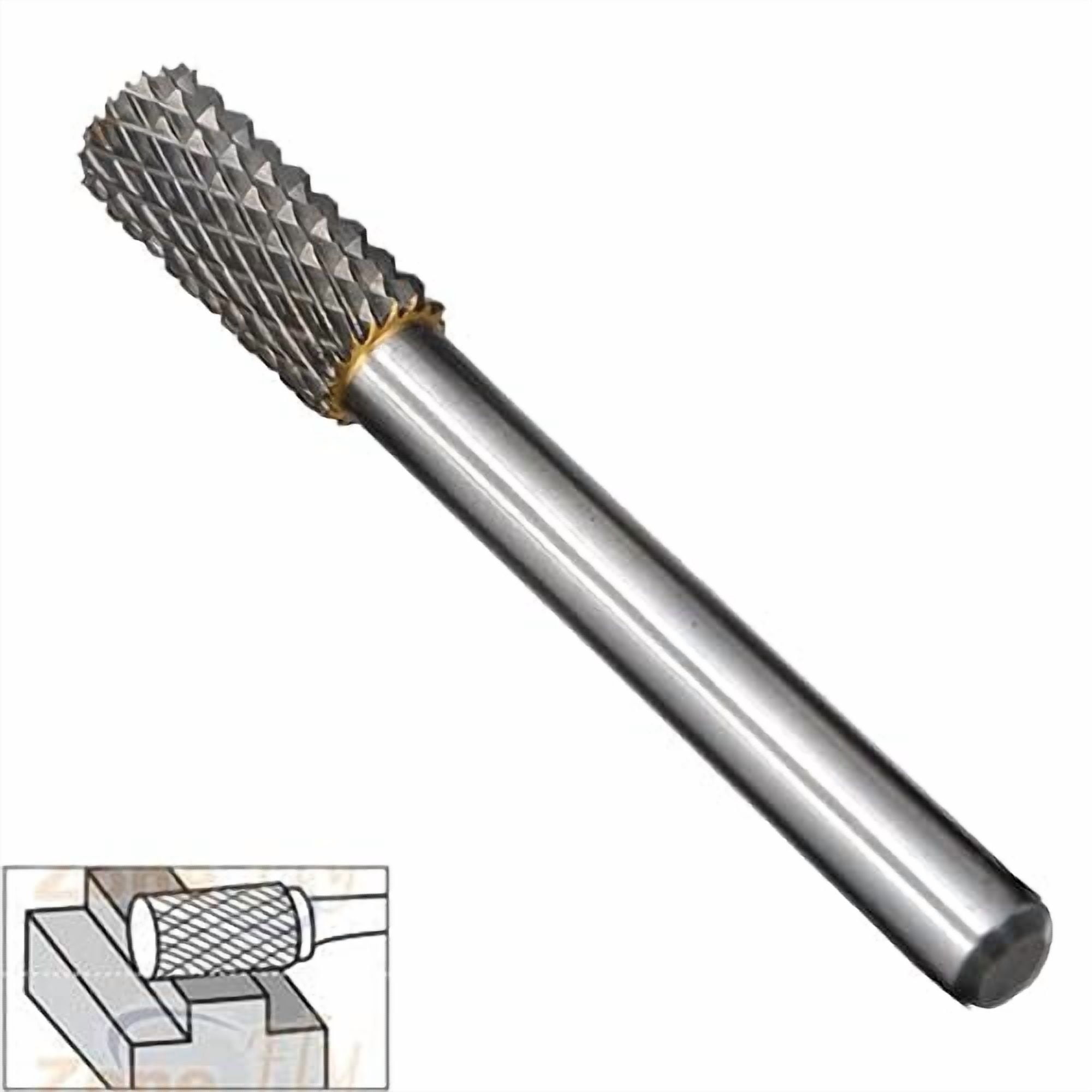 10Pcs/set 3/8 Dia Flat Cylinder Burrs Solid Carbide Heavy Duty Grinding ...