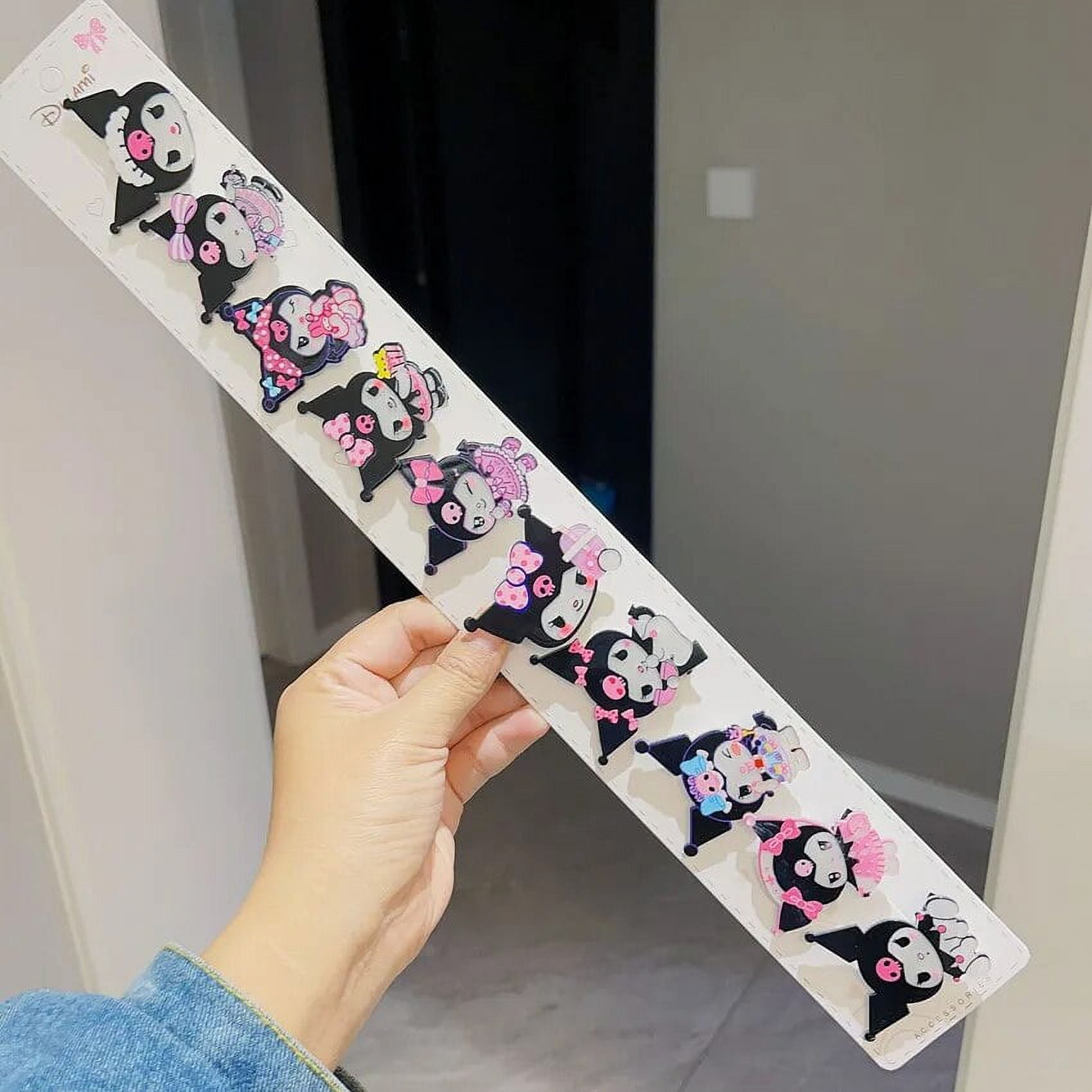 10Pcs/set Kawaii Sanrios Anime Kuromi Cartoon Hairpins Sweet Hair Clips ...