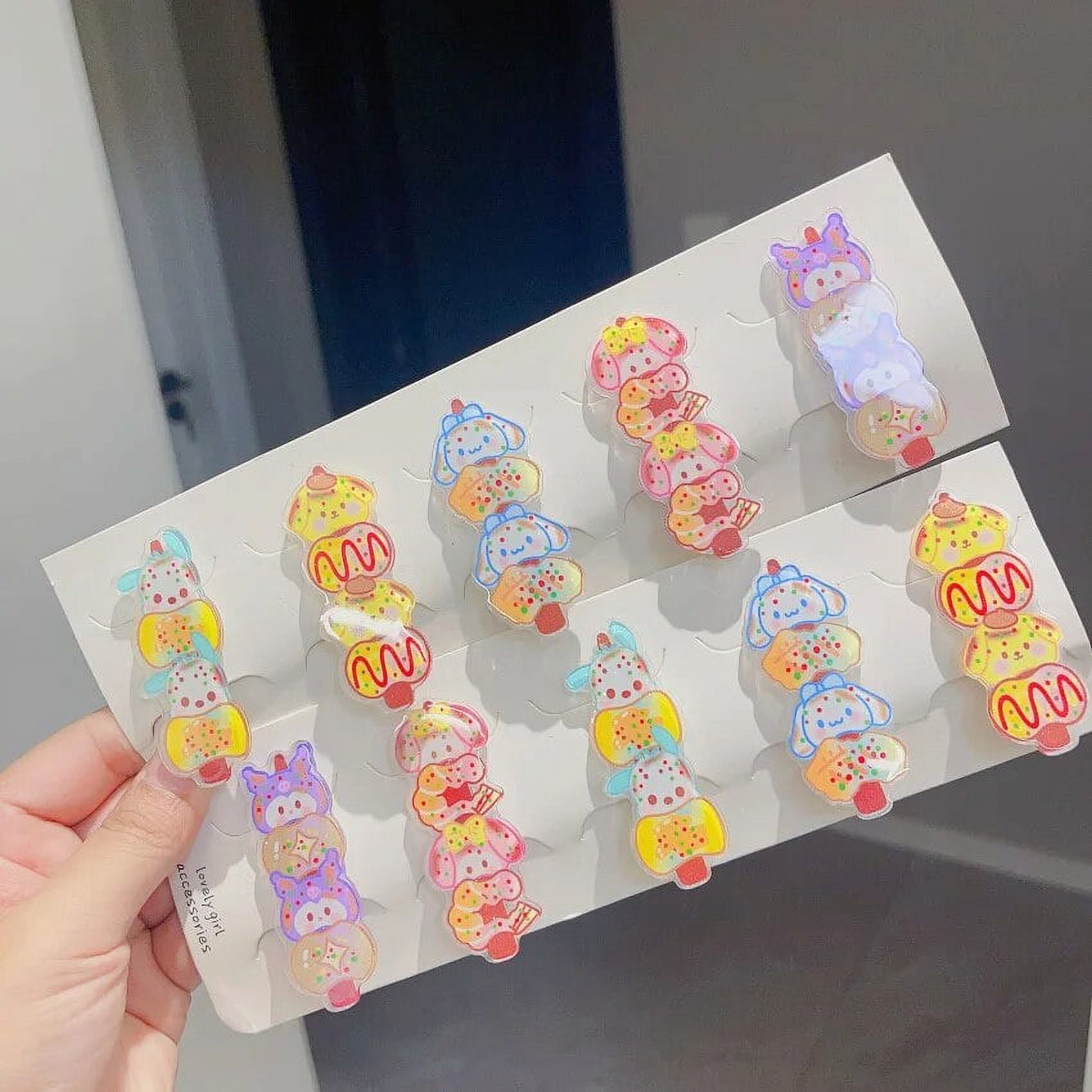 10Pcs/set Kawaii Sanrios Anime Kuromi Cartoon Hairpins Sweet Clips ...