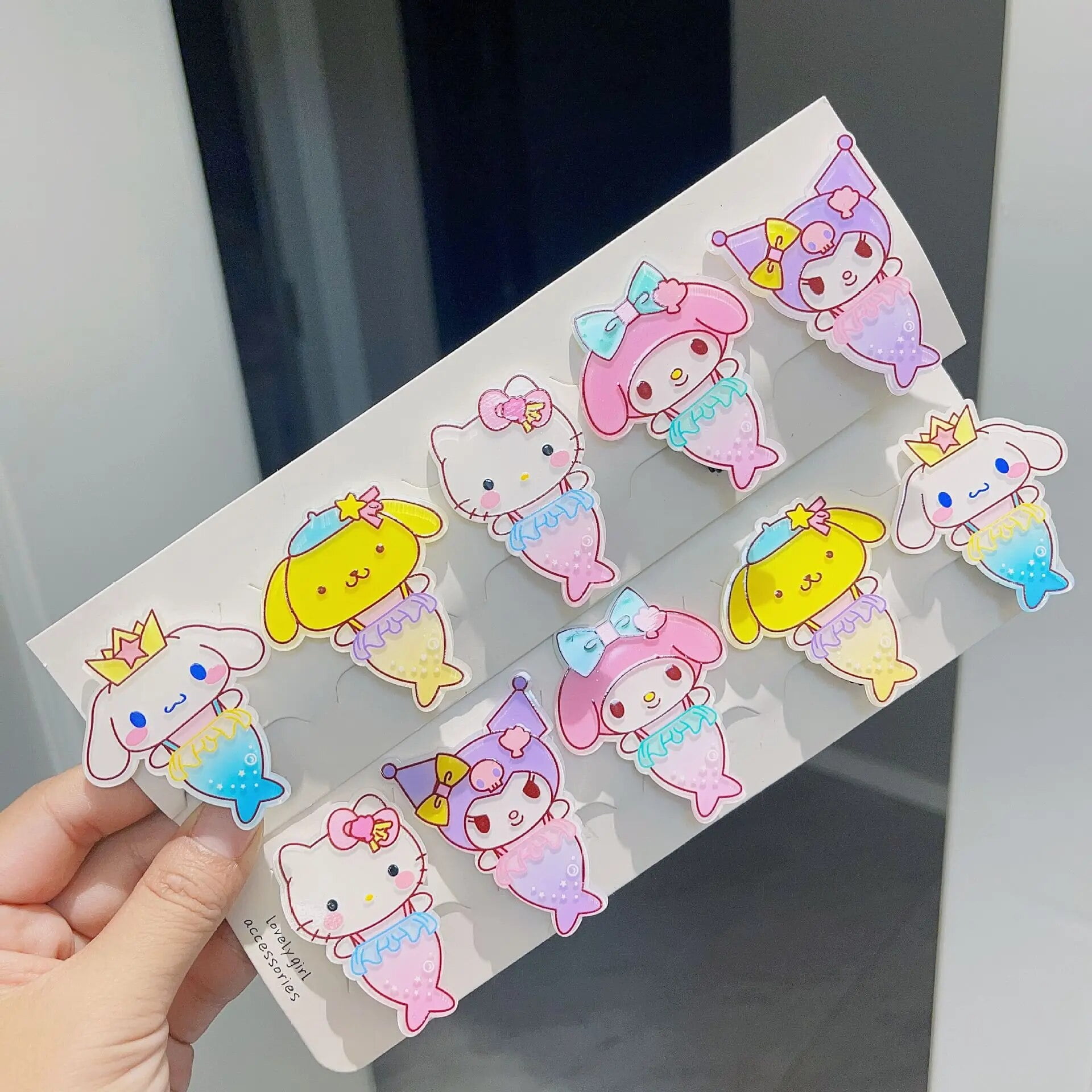 10Pcs/set Kawaii Sanrios Anime Kuromi Cartoon Hairpins Sweet Clips ...