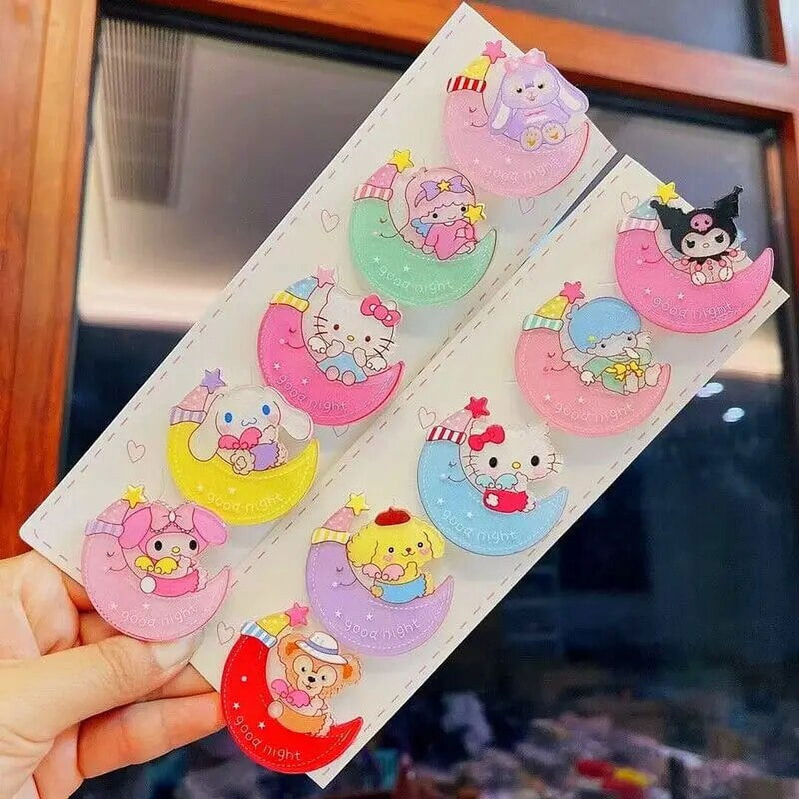 10Pcs/set Kawaii Sanrios Anime Kuromi Cartoon Hairpins Sweet Clips ...