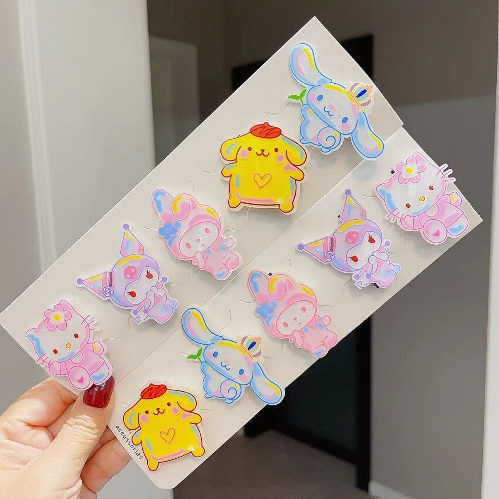 10Pcs/set Kawaii Sanrios Anime Kuromi Cartoon Hairpins Sweet Clips ...
