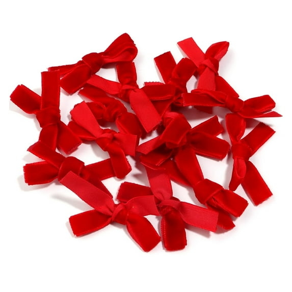 10Pcs/set Red Single Sided Velvet Ribbon Bows For Christmas Decorations ...
