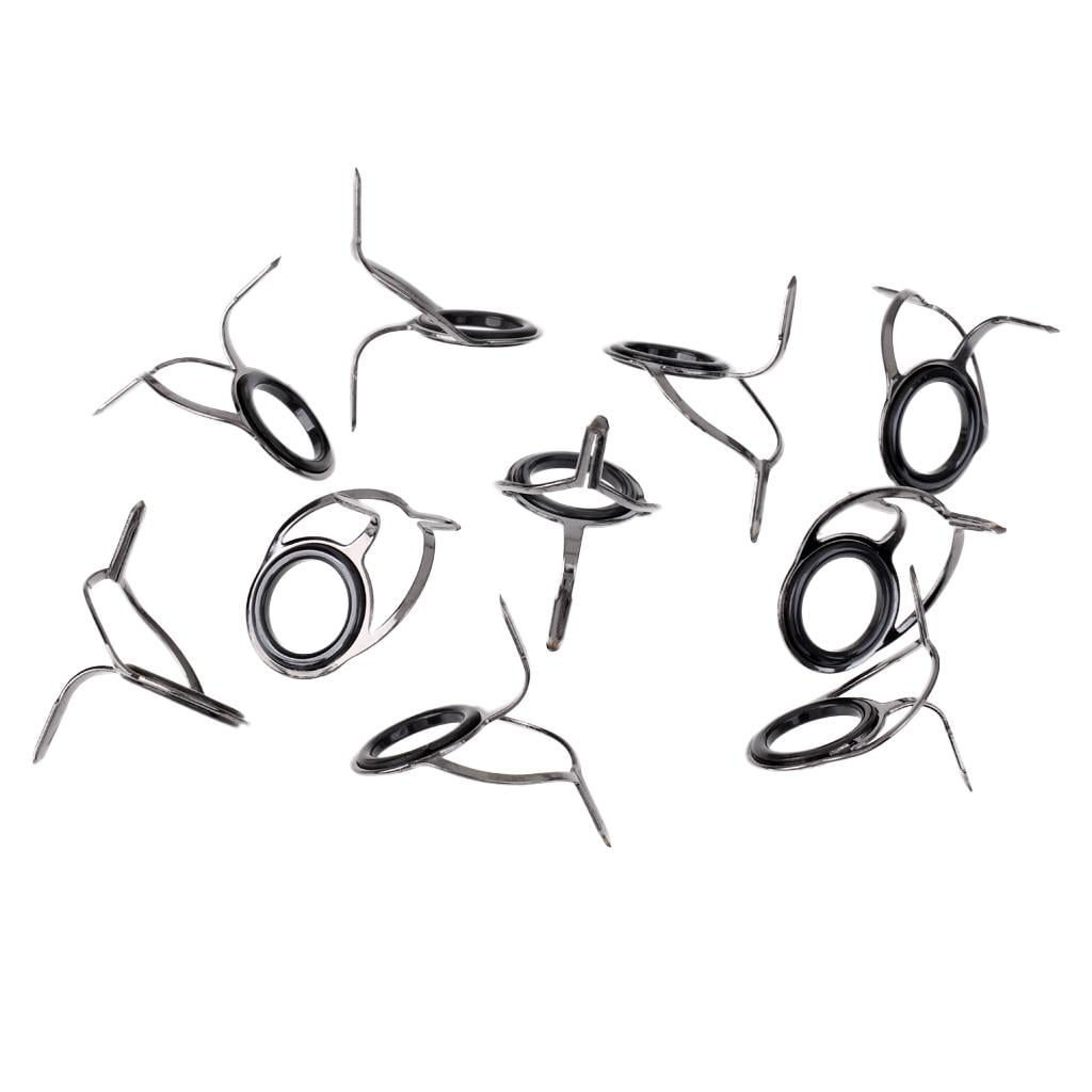 10Pcs/set Sea Fishing Rod s Double Foot Rod Eyes Eyelets Stainless ...