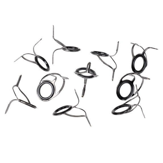 10Pcs/set Sea Fishing Rod s Double Foot Rod Eyes Eyelets Stainless ...