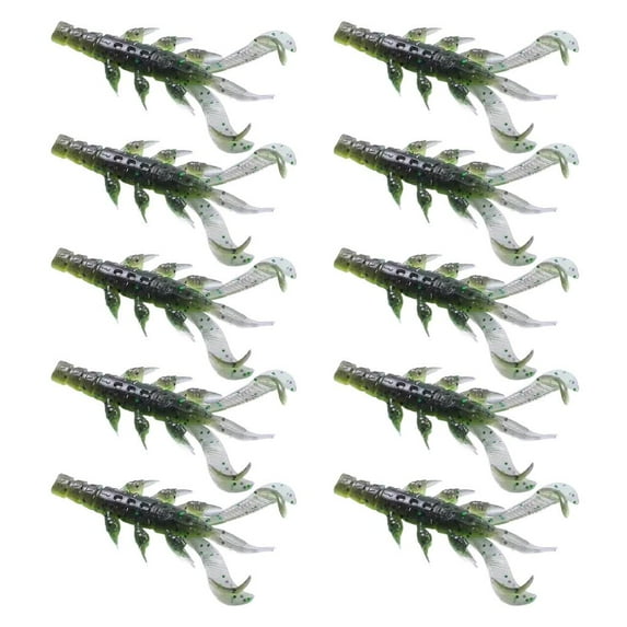 10Pcs/set Soft PVC Soft Shrimp Lures Baits Swim Lures Worms Simulation ...
