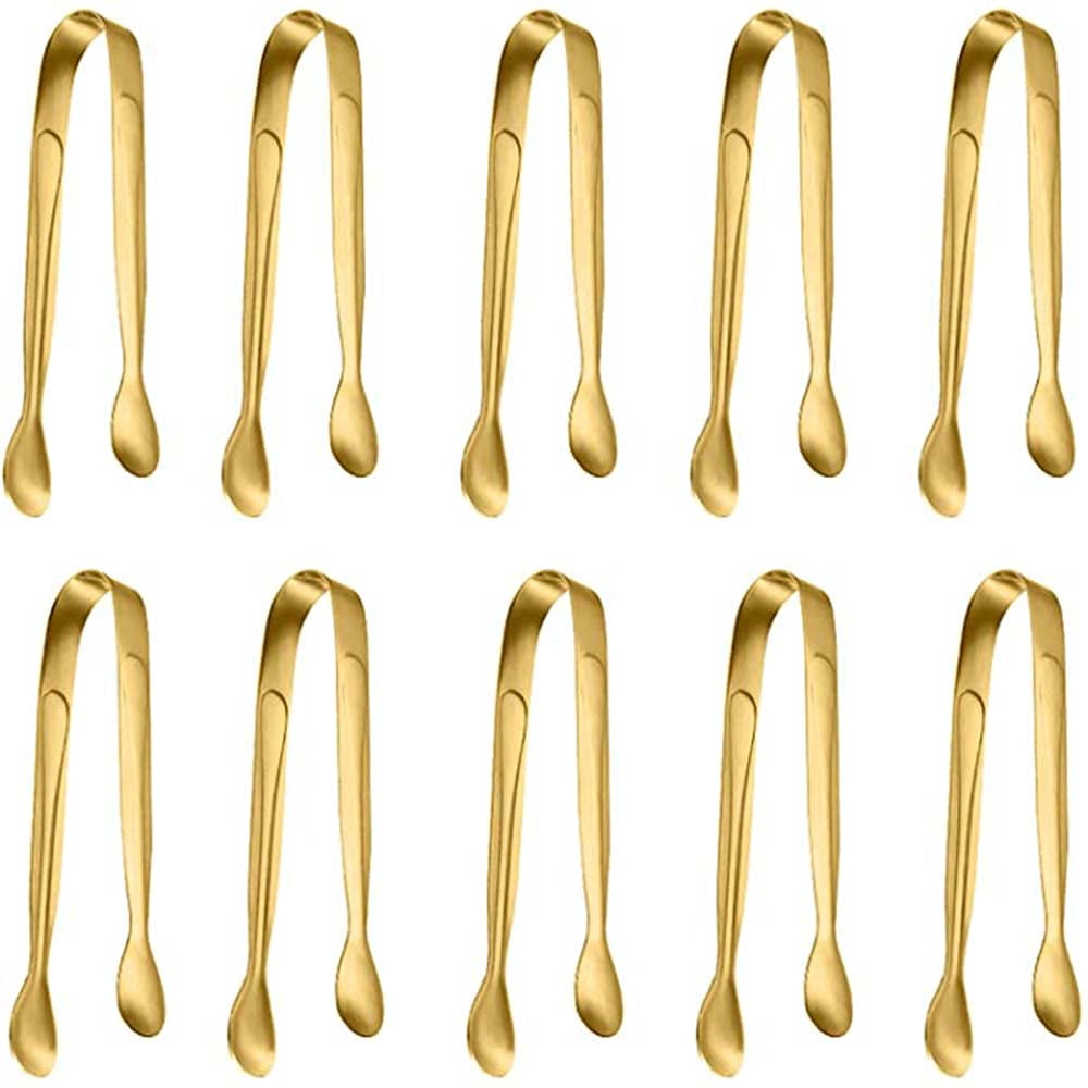 10Piece Stainless Steel Food Tongs Rock Candy Tongs Stainless Steel ...