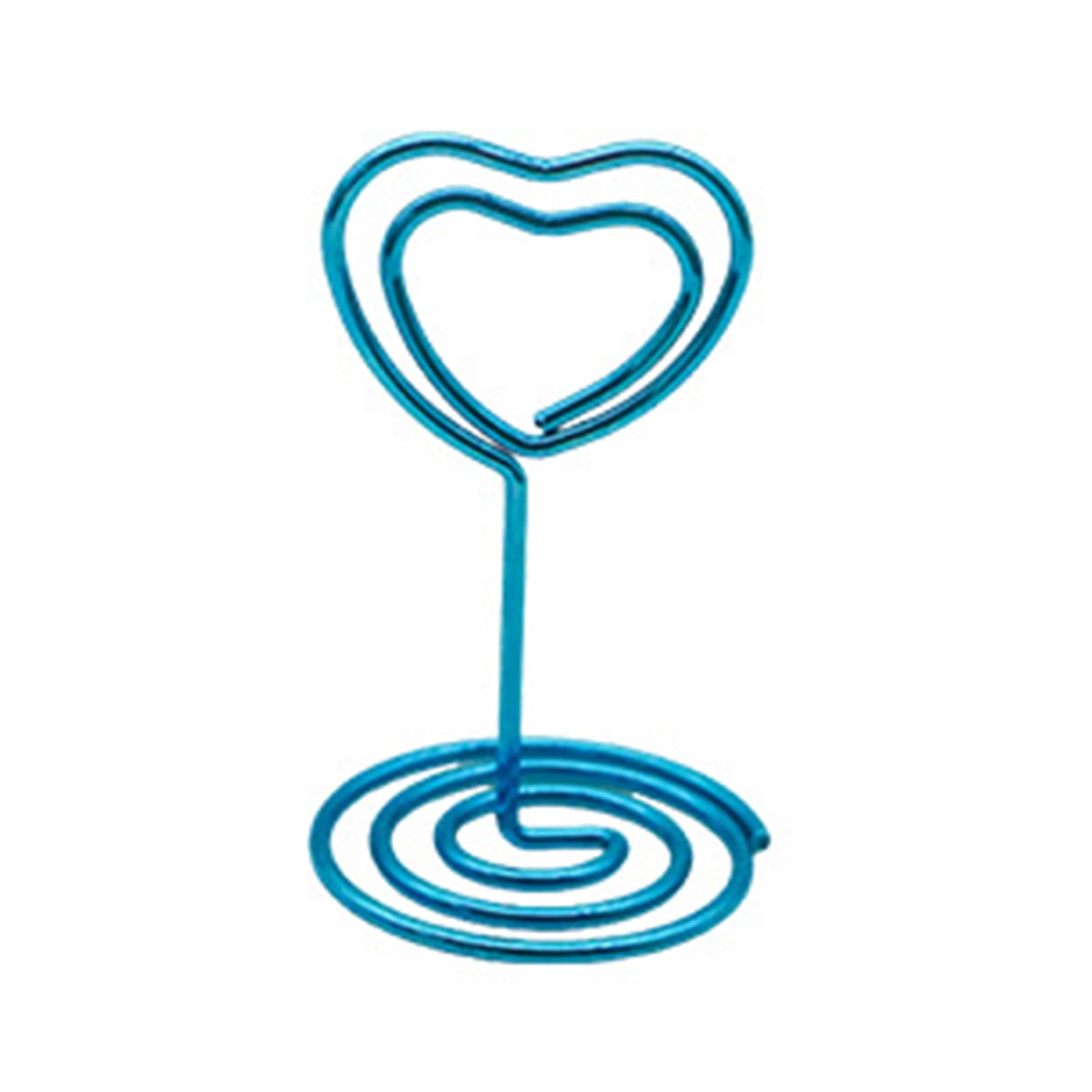 10Pcs Heart Shape Wire Table Number Holders Picture Stand Notes Memos ...
