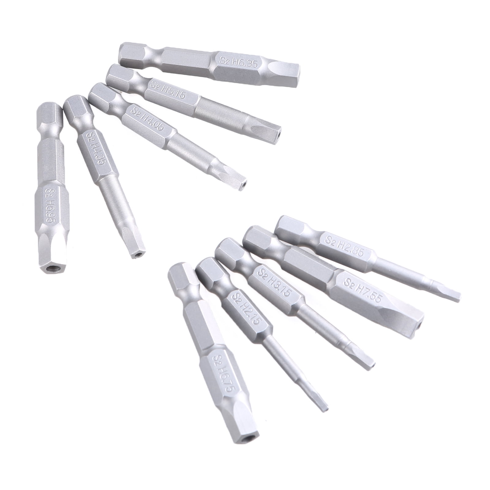 10Pieces 2.15-7.55 Magnetic Pentagonal Head Screwdriver Bits with 1/4 ...