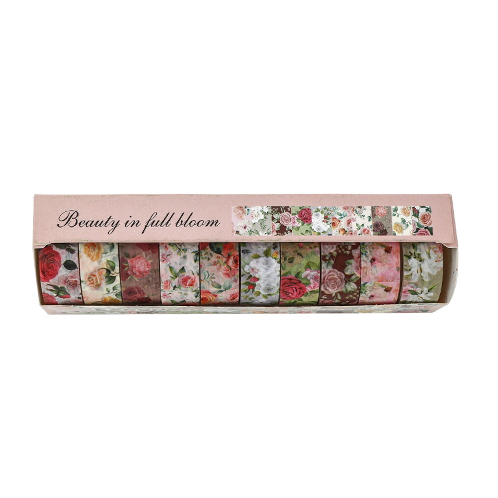 10Pieces Aesthetic Flower Pattern Tape Background Masking Tape ...