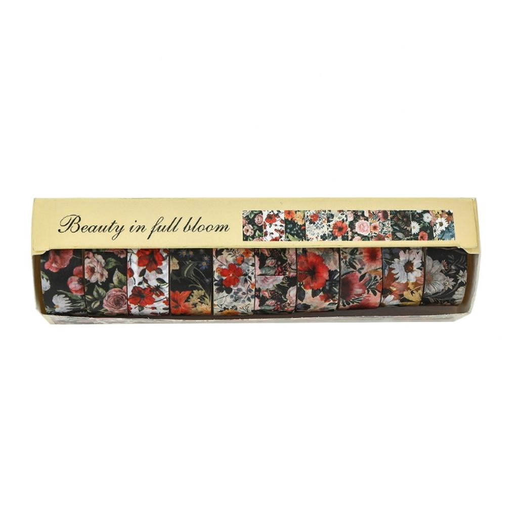 10Pieces Aesthetic Flower Pattern Tape Background Masking Tape ...
