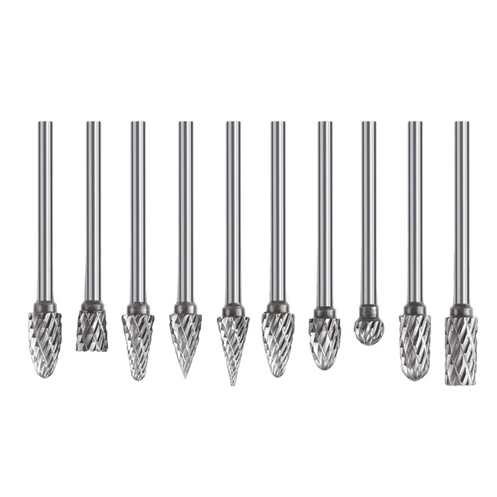 10Pieces Double Grooves Alloy Steel Rotary Burrs Grinding Head for ...