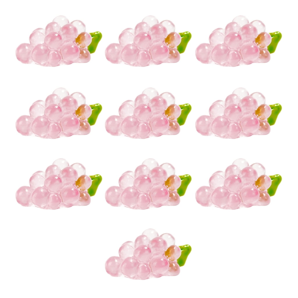 10Pieces Glowing Grapes Fruit Figurine Resin Grapes Beads for Jewelry ...