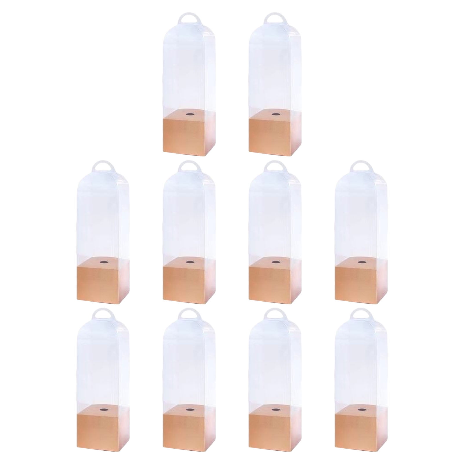 10Pieces Portable PVC Single Rose Flower Box Floral Display Case With ...