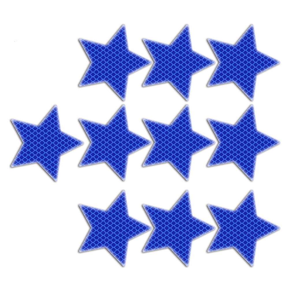 10Pieces Reflective Star Decals Warning Tapes Stickers Self-Adhesive ...