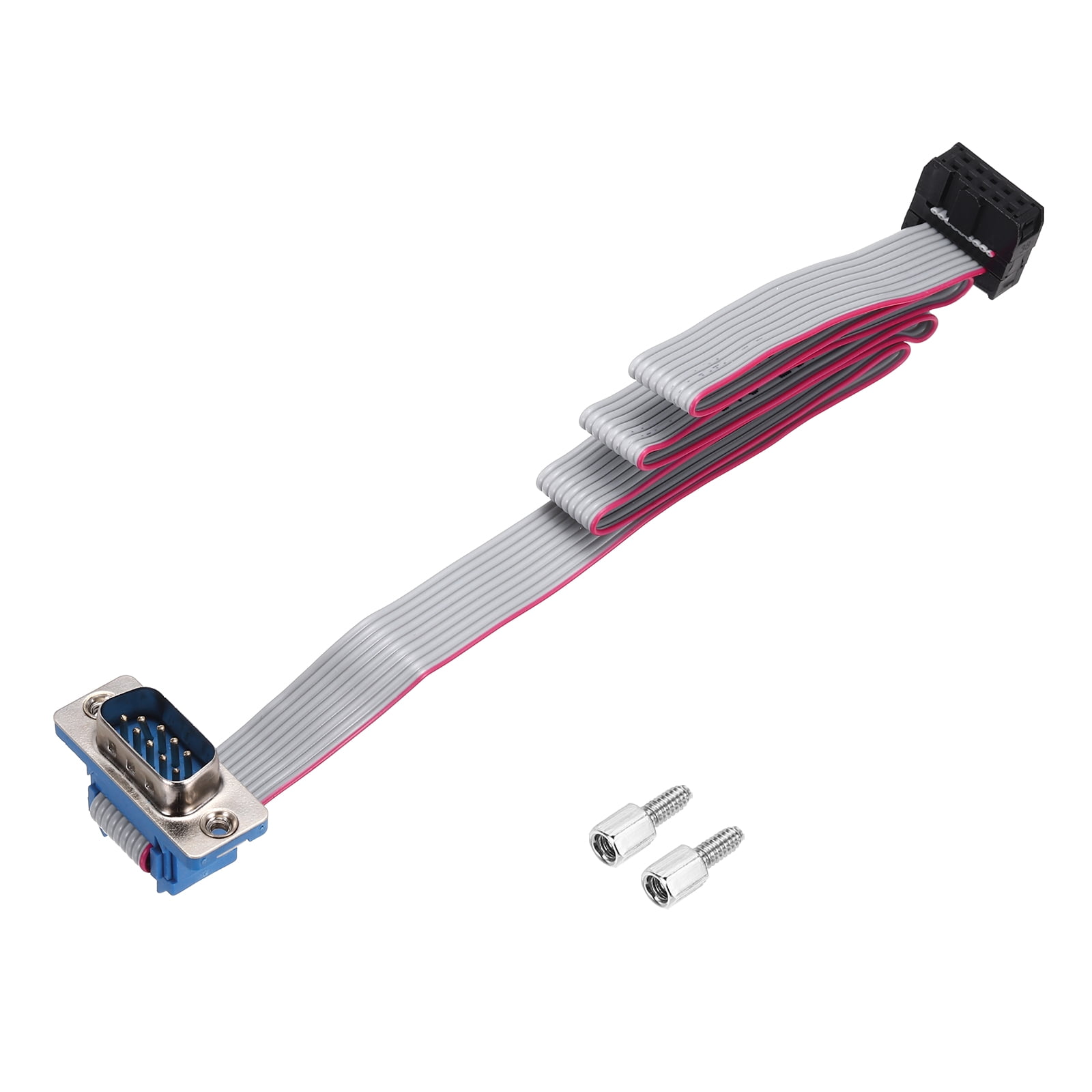 10Pin IDC Wire Flat Ribbon Cable DB9 Male to FC-10 Female Connector 2.54mm Pitch 50cm Length ...