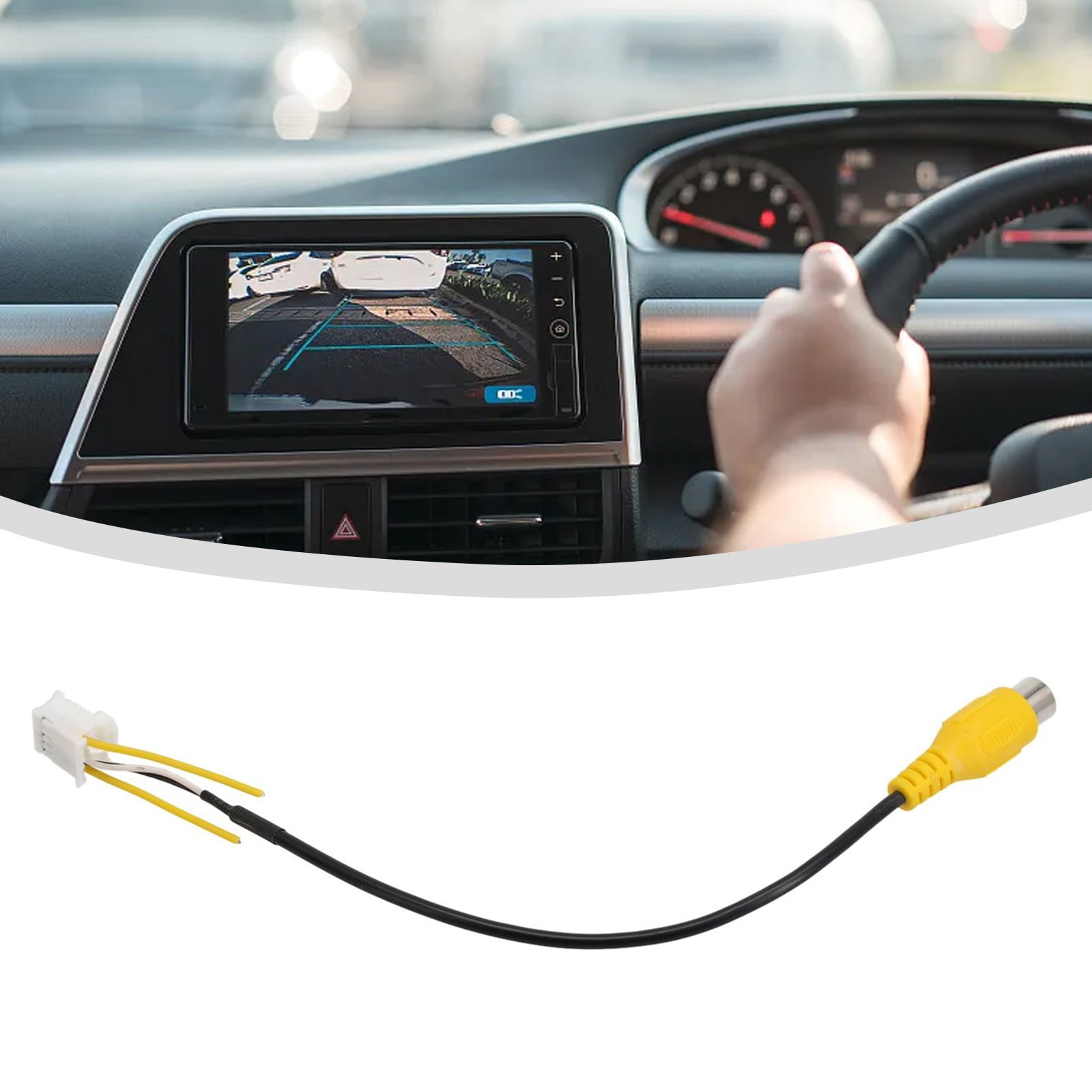 10Pin Rear View Backup Camera Cable Adaptor RCA For Car Stereo Radio ...