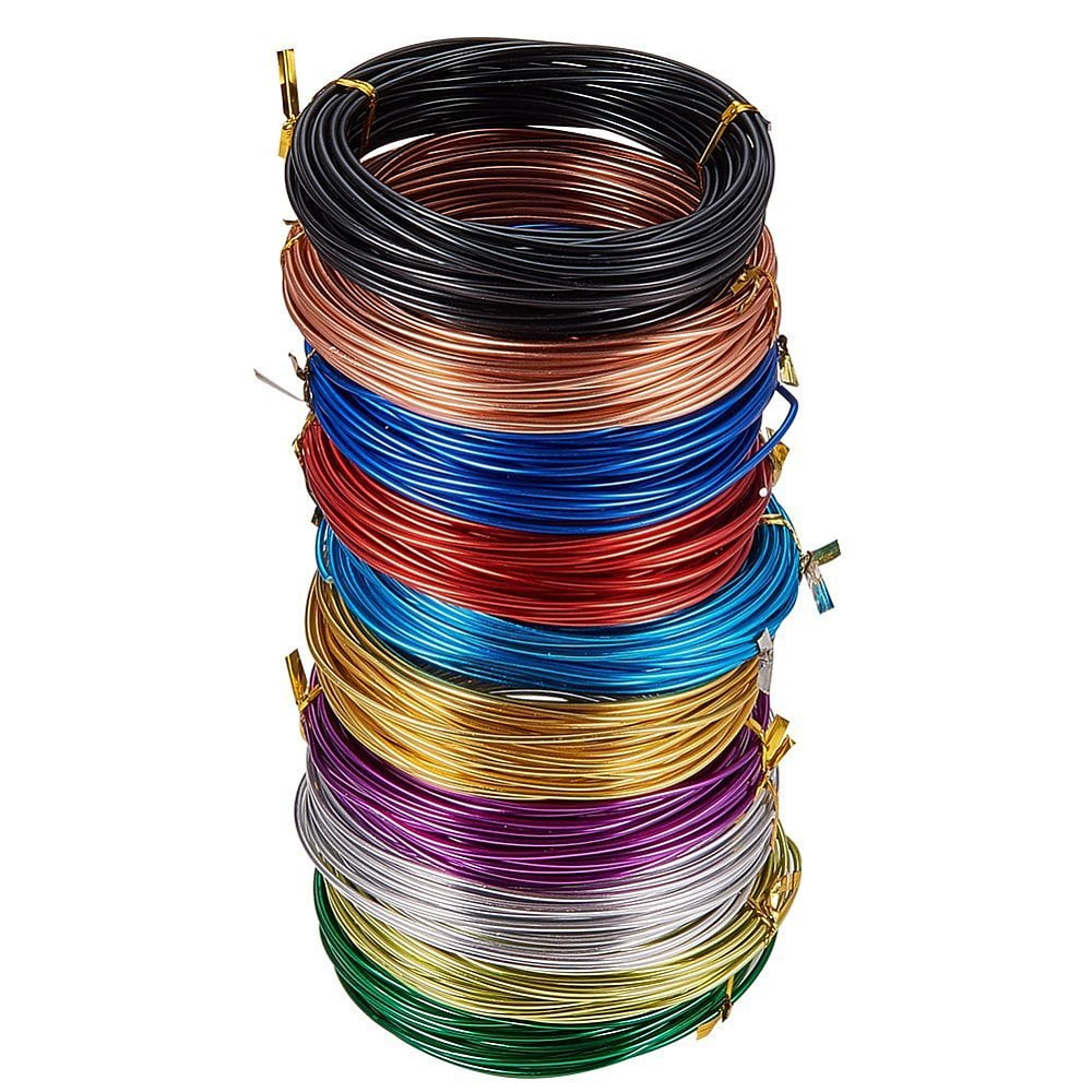 10Roll 10 Colors 320 Feet Aluminum Wire 12 15 18 20 Gauge Bendable ...