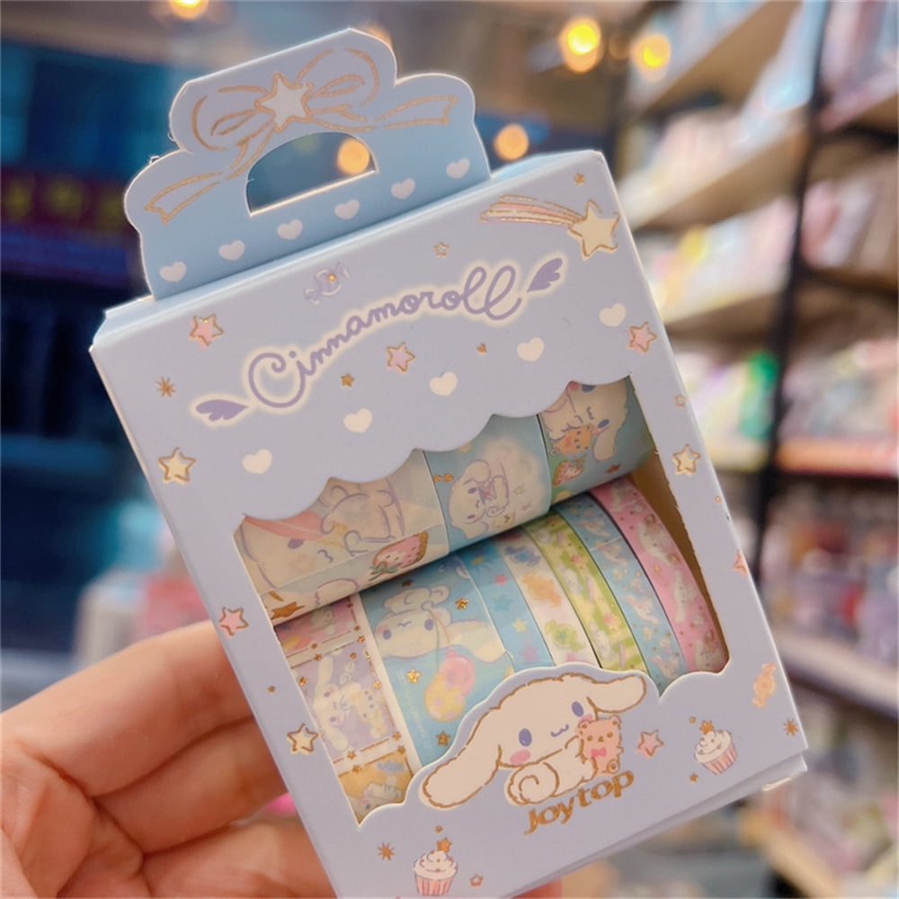 10Roll/Box Sanrio Kuromi Cinnamoroll Melody Tape Sticker Cute Cartoon ...