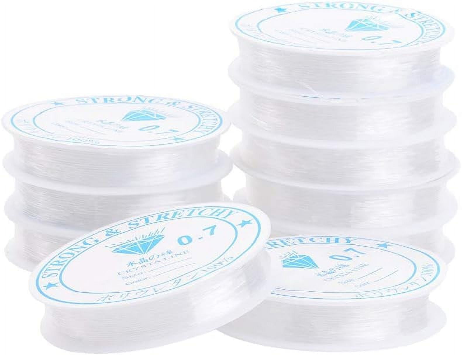 10Rolls 93 Yards Clear Crystal Elastic Thread 0.7mm Stretch String Cord ...