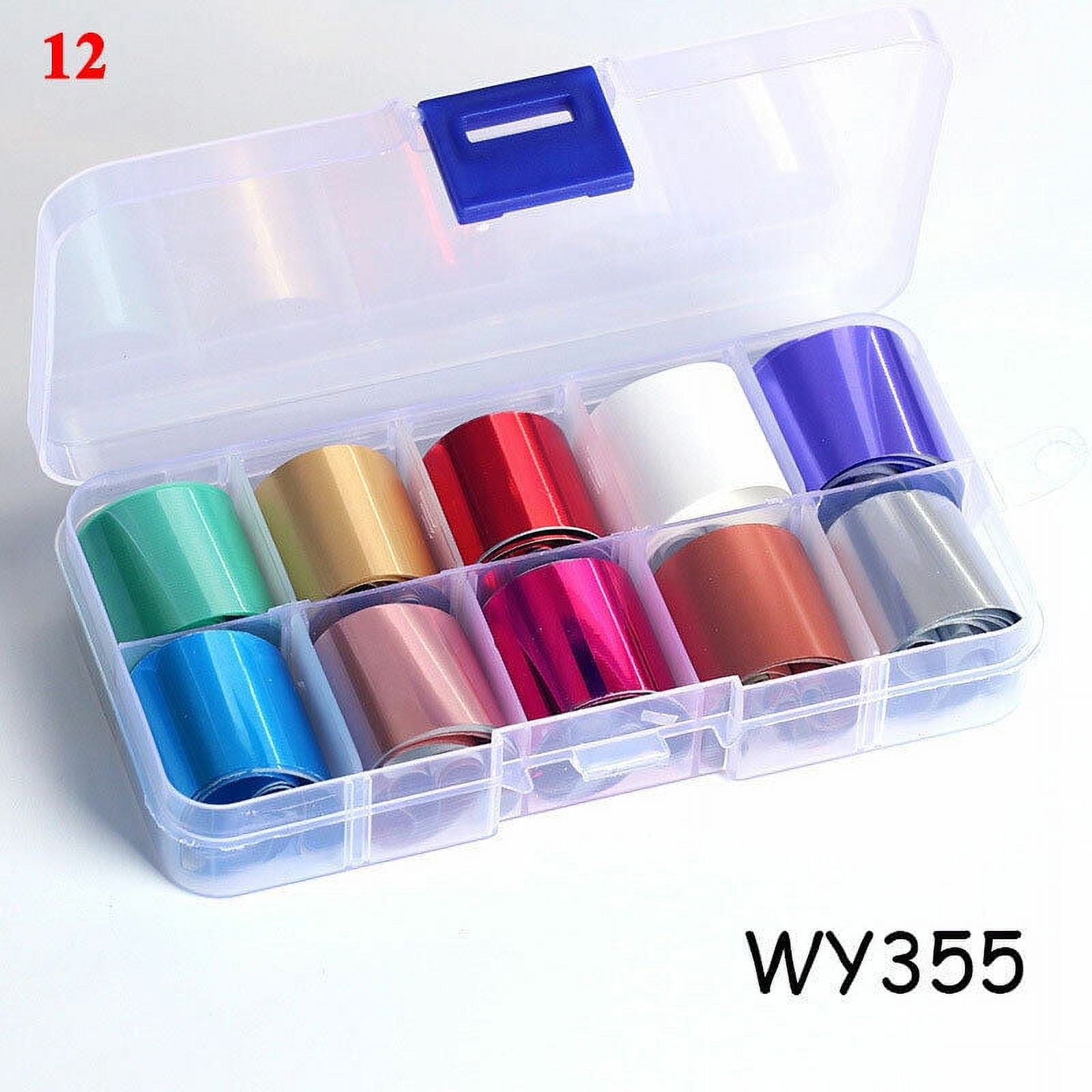 10Rolls Holographic Nail Art Transfer Foil Stickers Flower Starry AB ...