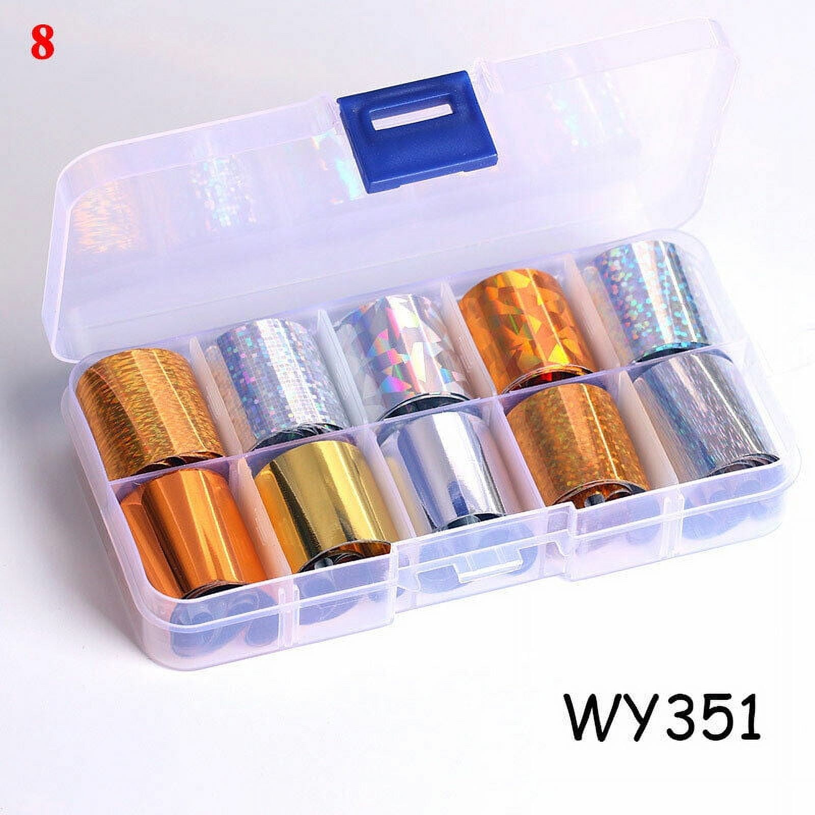 10Rolls Holographic Nail Art Transfer Foil Stickers Flower Starry AB ...
