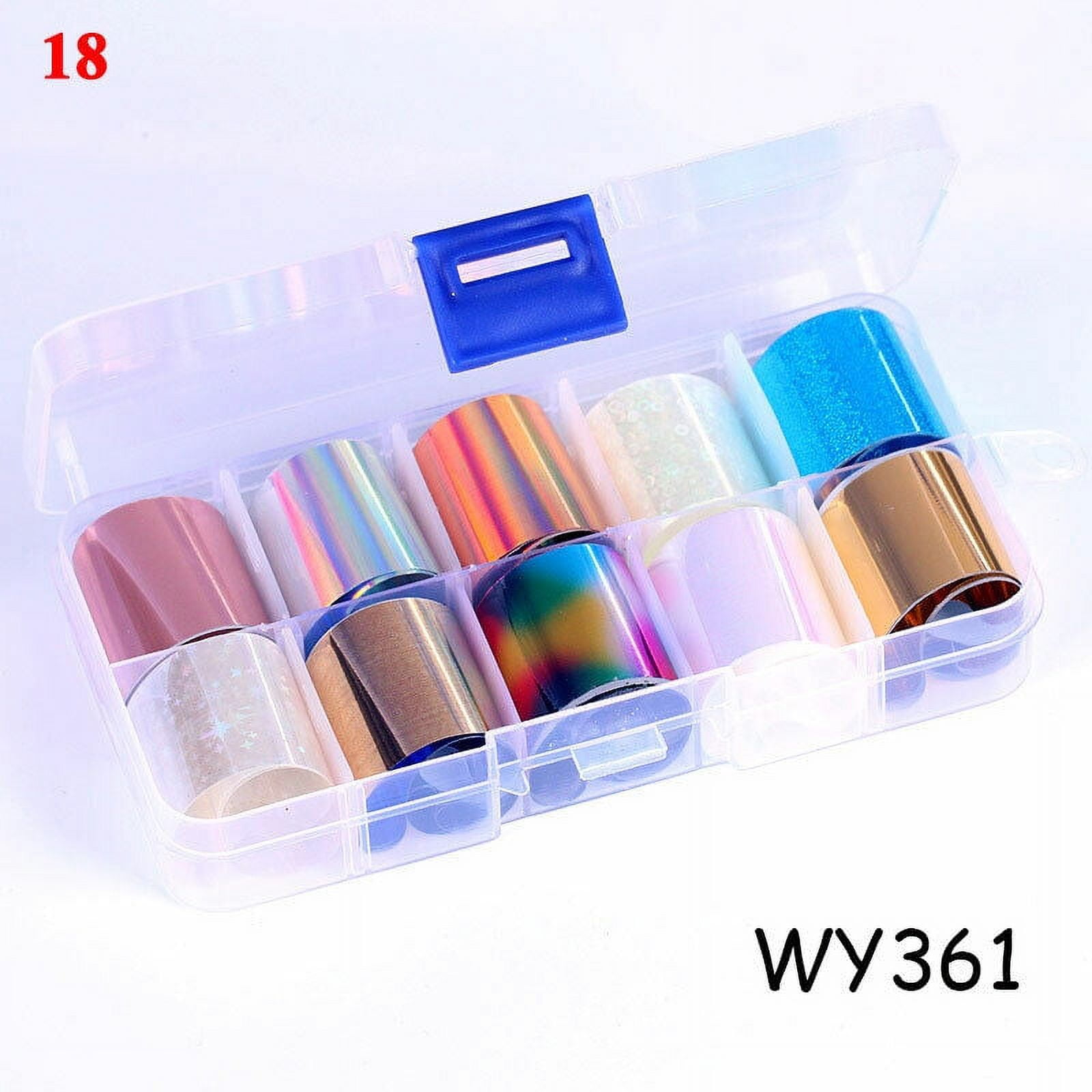 10Rolls Holographic Nail Art Transfer Foil Stickers Flower Starry AB ...