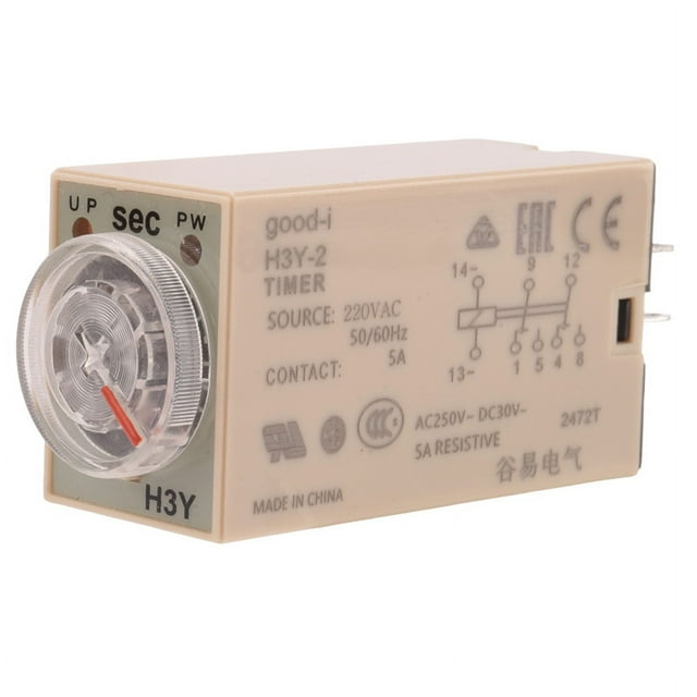 10s Delay Timer Time Relay H3y 2 Ac 220v 8 Pin Adjusting Knob Control Timing For Household