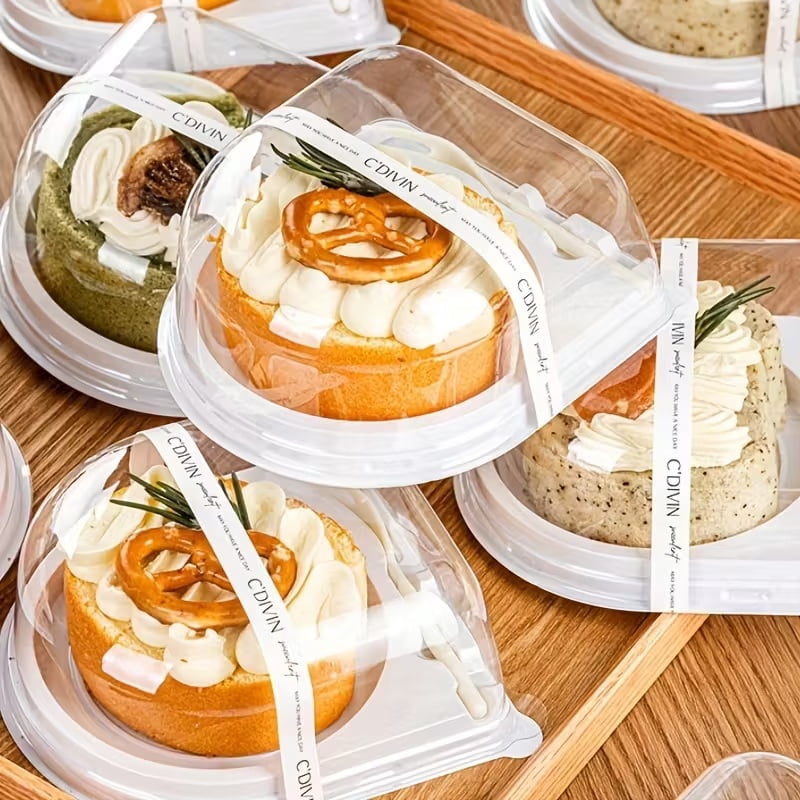 10SET Swiss Roll Cake Packaging Boxes - Clear PET Containers for Baked ...