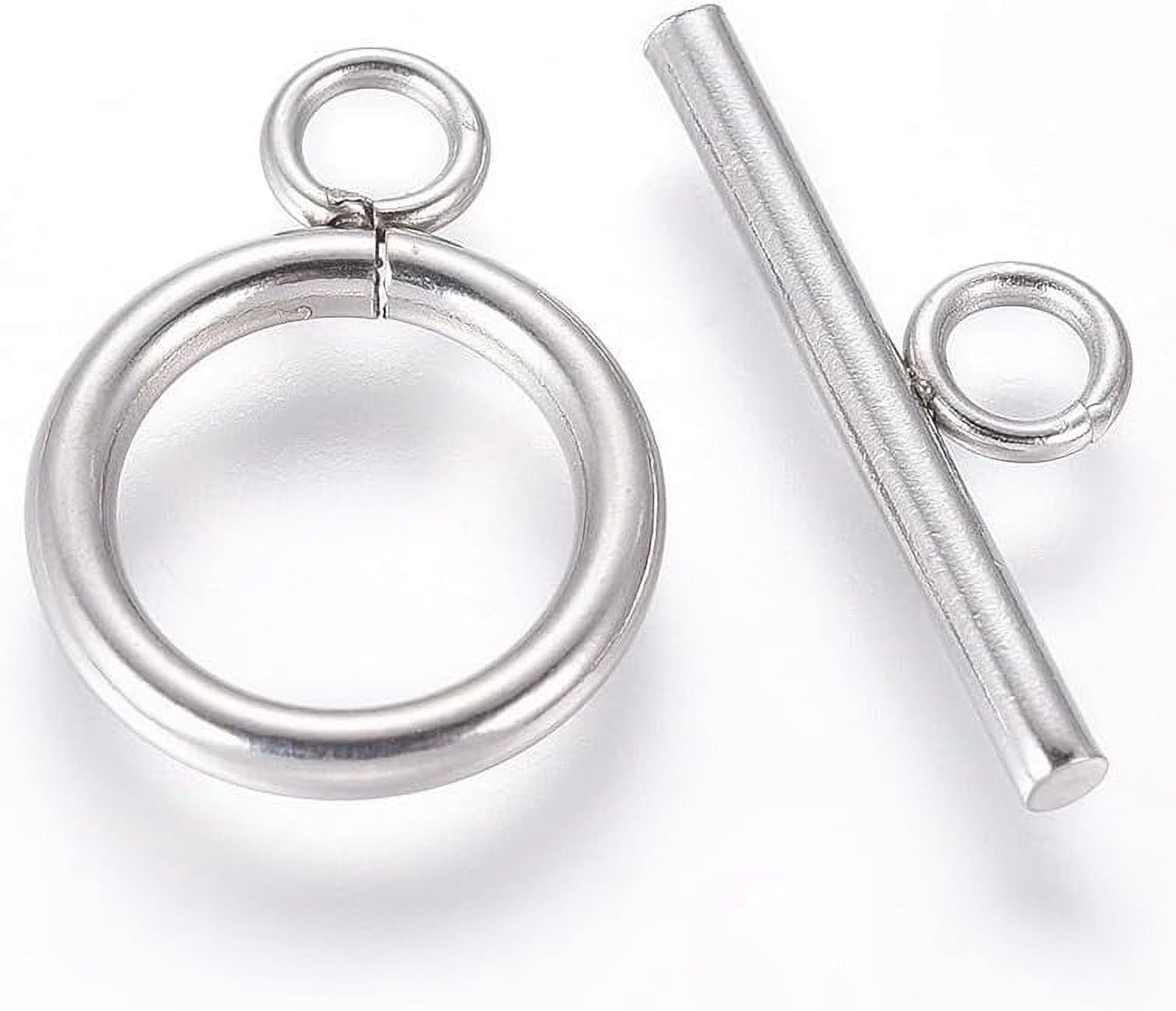 10Set 304 Stainless Steel Toggle Clasps Ring Toggle T Bar Clasps Sets ...