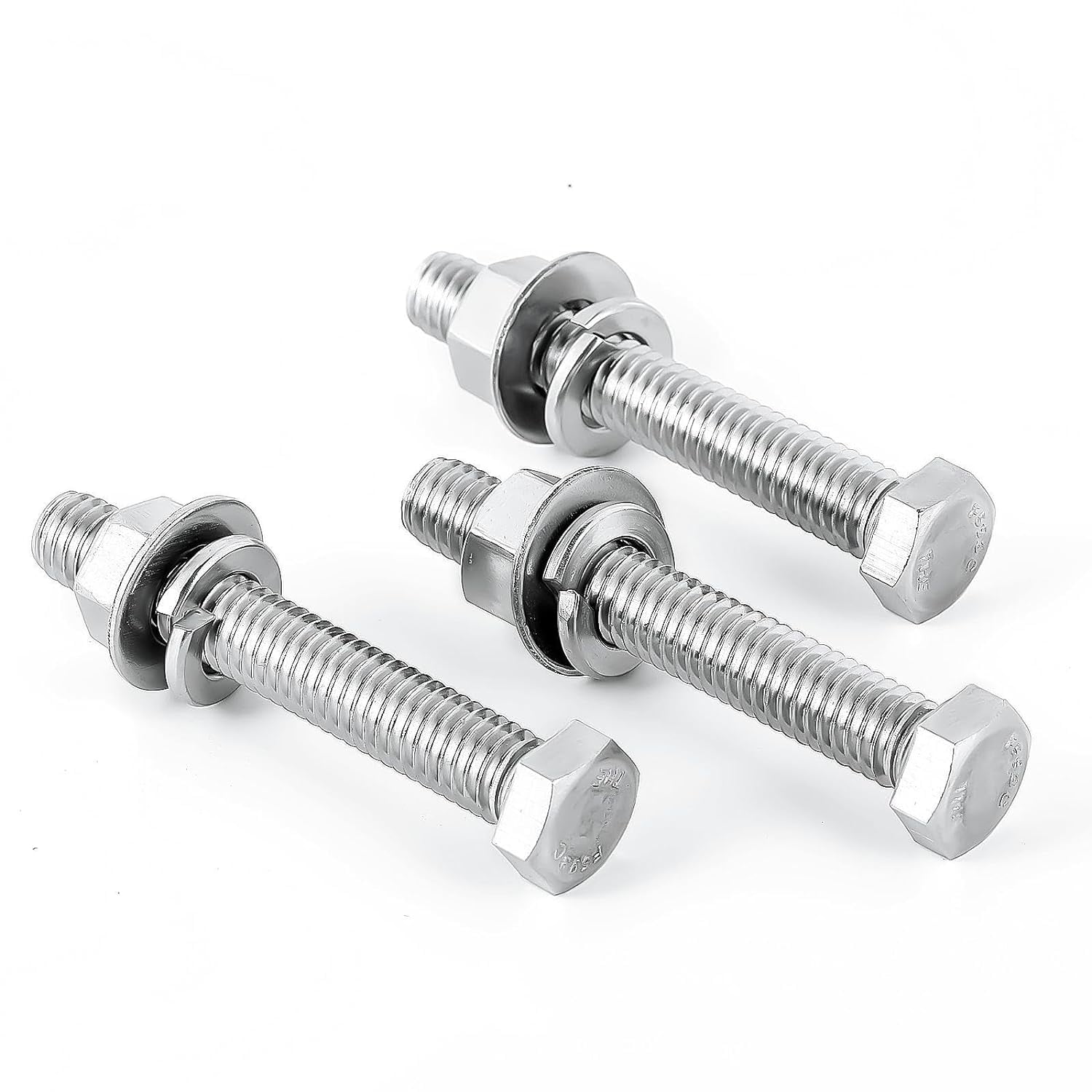 (10Set) 5/16-18 x 2-1/2" Complete Set Hex Head Screw Bolts Nuts Fender ...