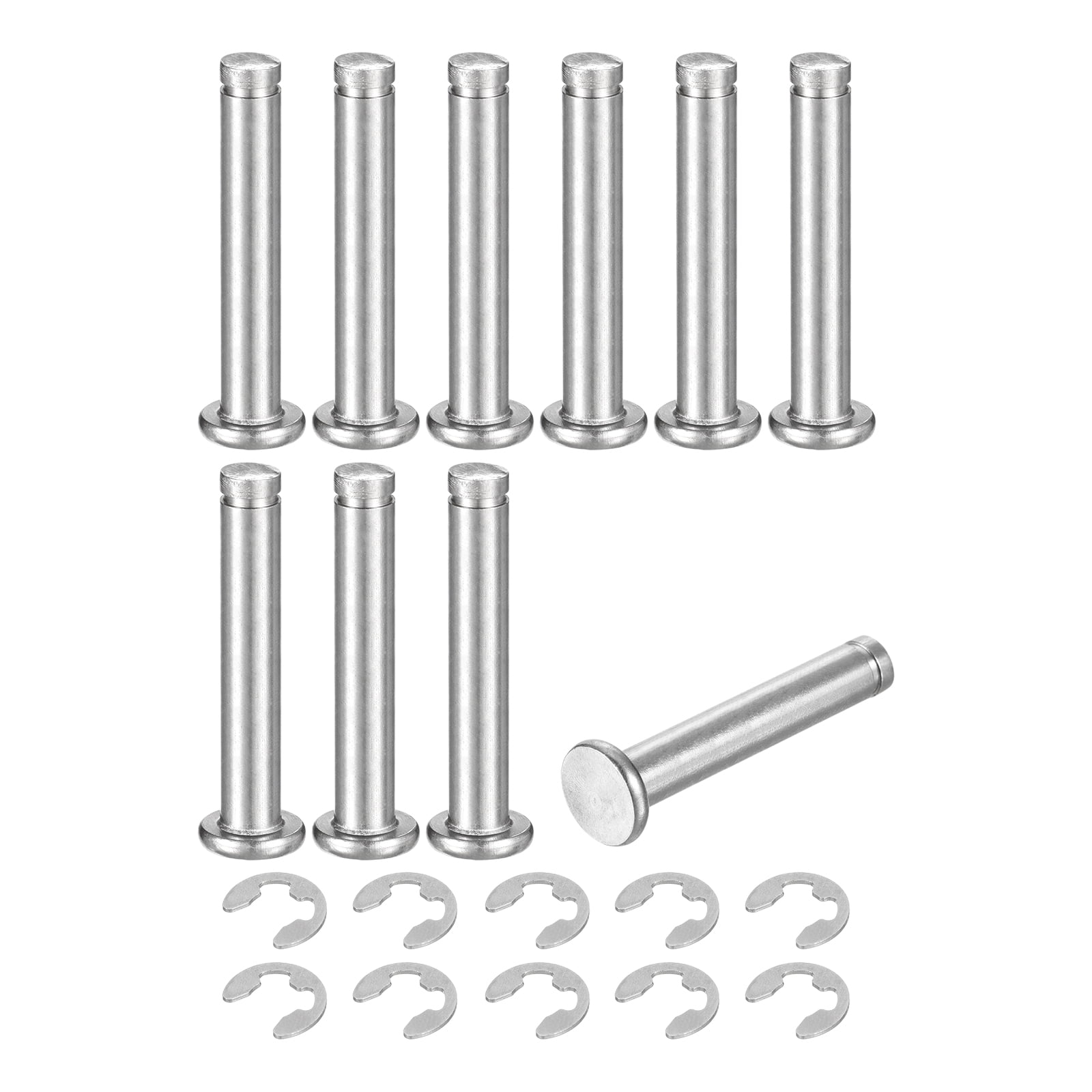 10Set M6x35mm 304 Stainless Steel Cylindrical Shaft Snap Ring Locating ...