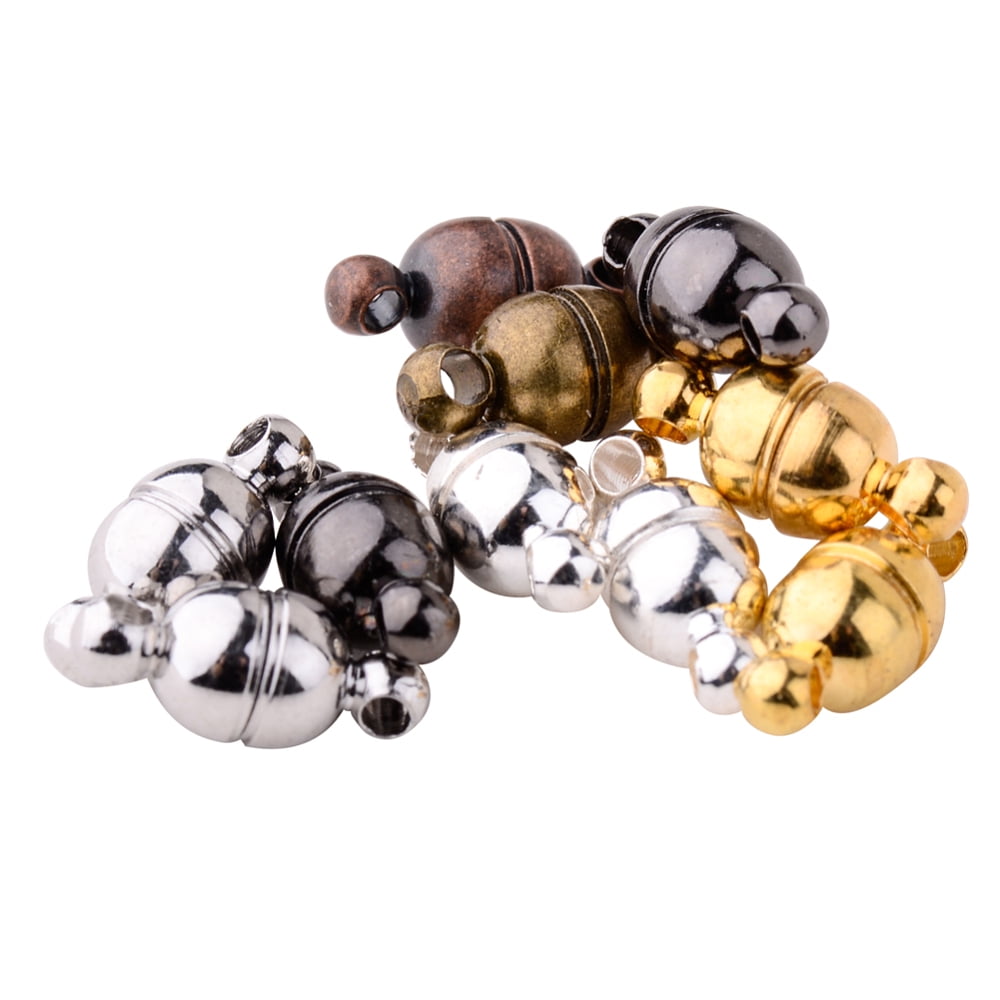 10Set Mixed Color Oval Brass Magic Magnetic Clasps with Loops for ...