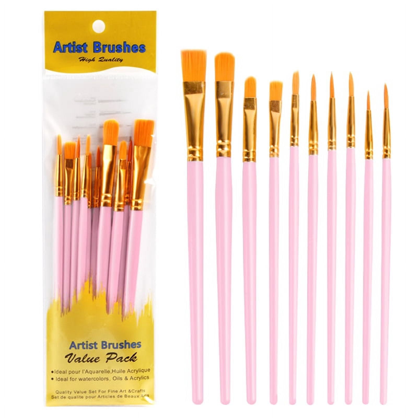 10Set Paint Plastic Brushes Set with Aluminium Tube for DIY Oil ...