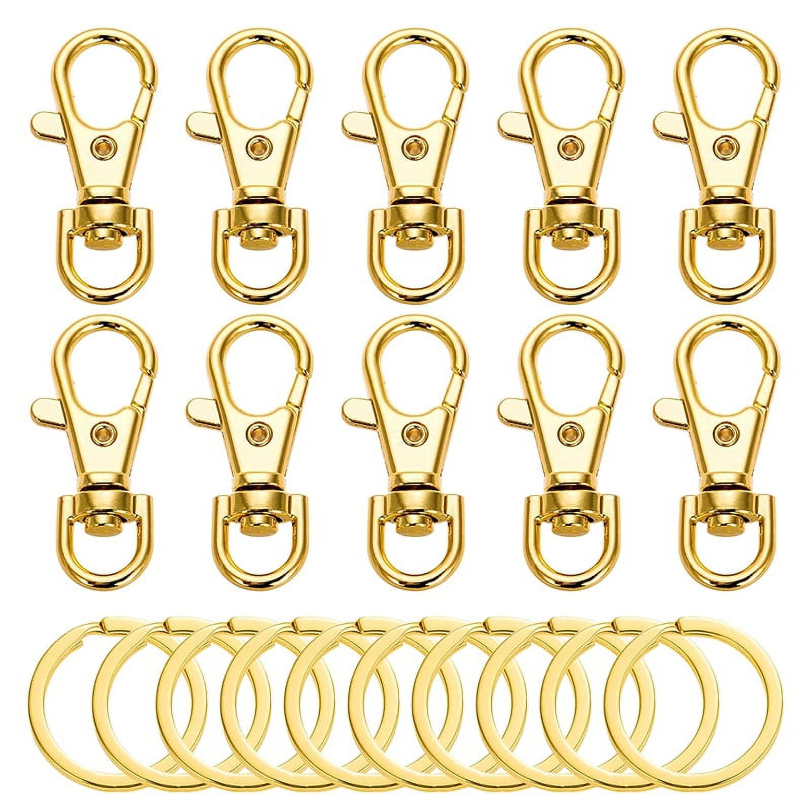 10Set Swivel Clasps Lanyard Snap Hook with Key Ring Clip Lobster Claw ...