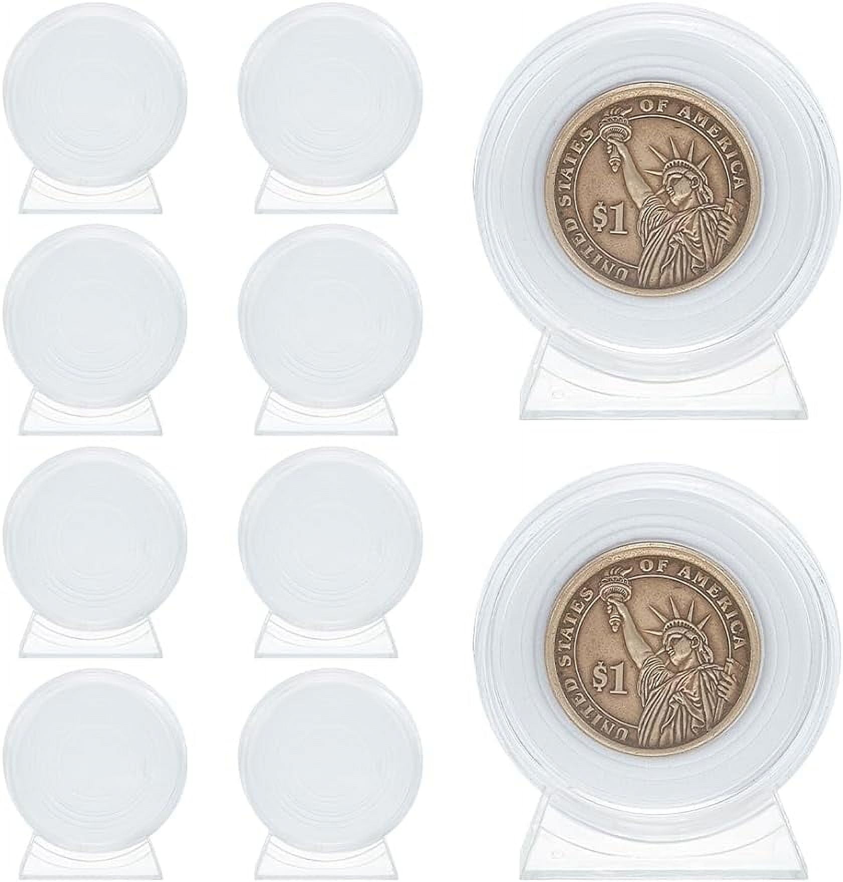 10Sets Acrylic Coin Displays Commemorative Coin Displays Collectible ...