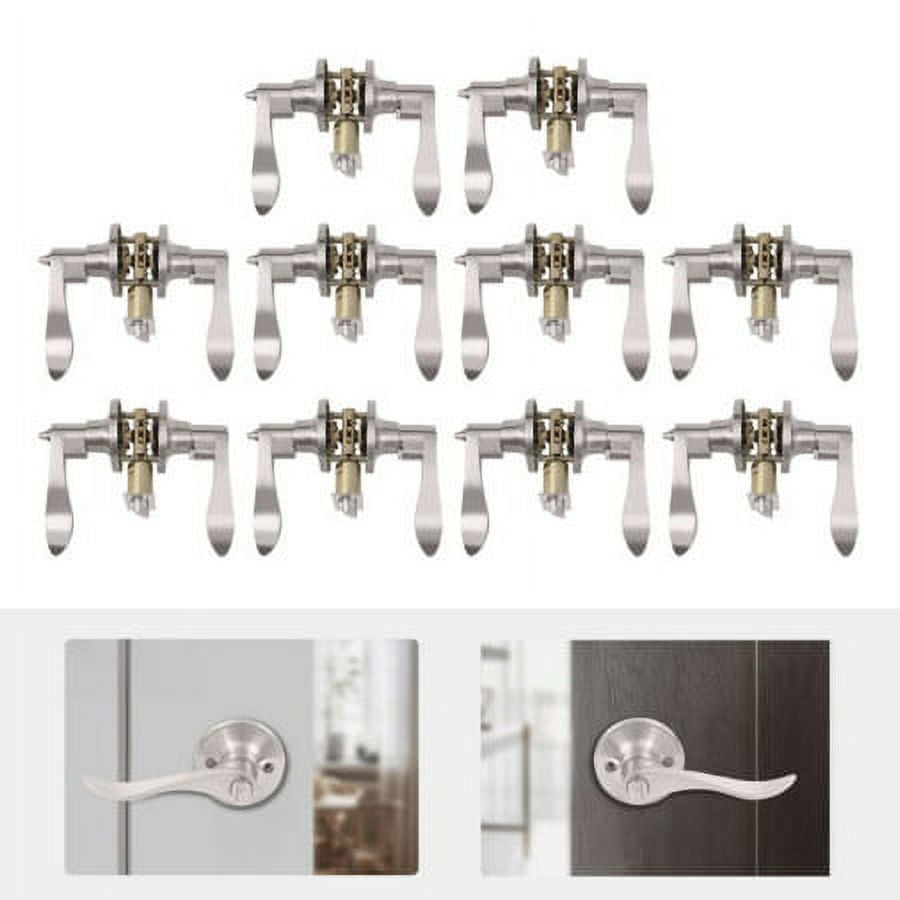 10Sets Bed&Bath Privacy Door Lock Handles Levers Three-Lever Handle ...