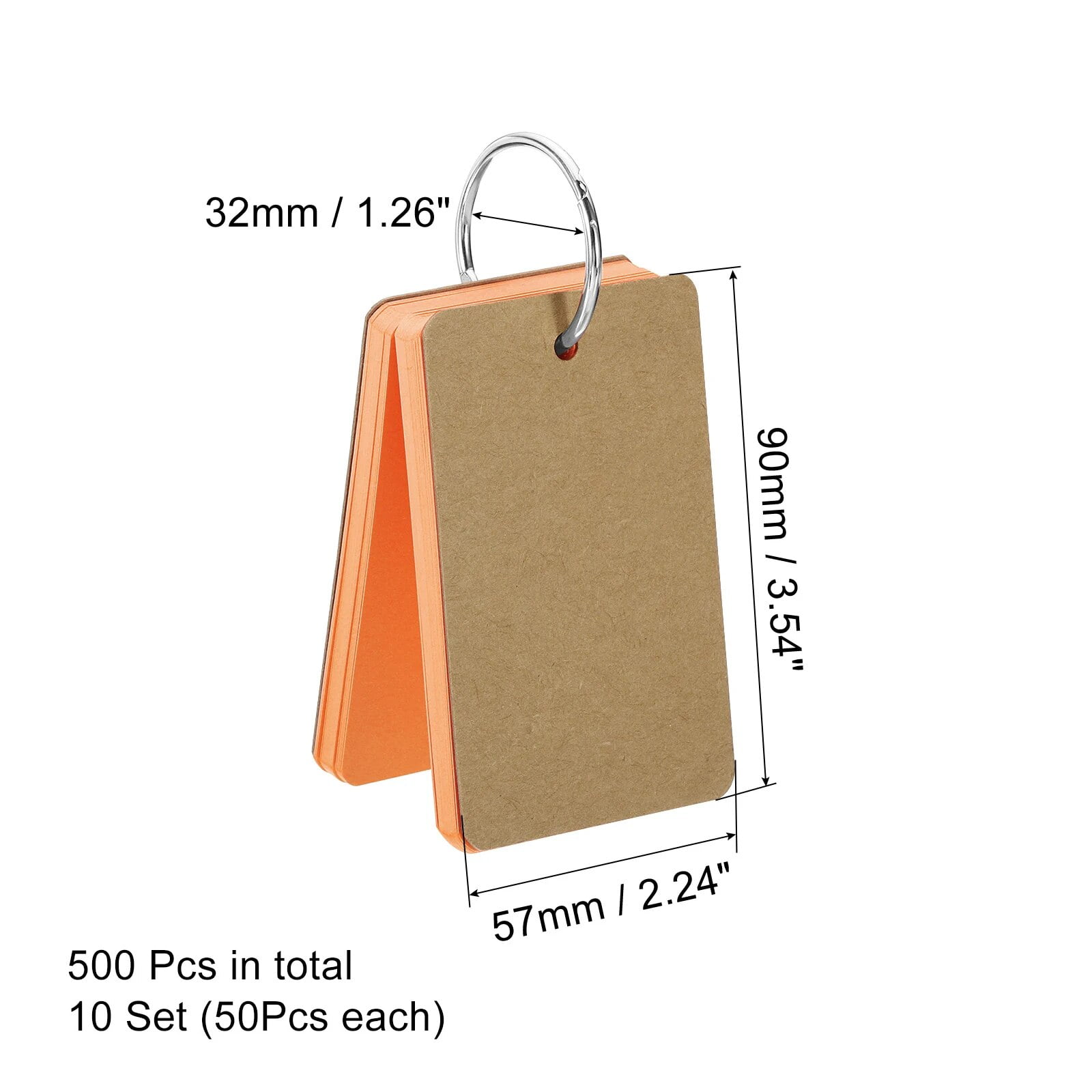 10Sets Blank Flash Card Index Cards with Binding Rings Mini Notebooks ...