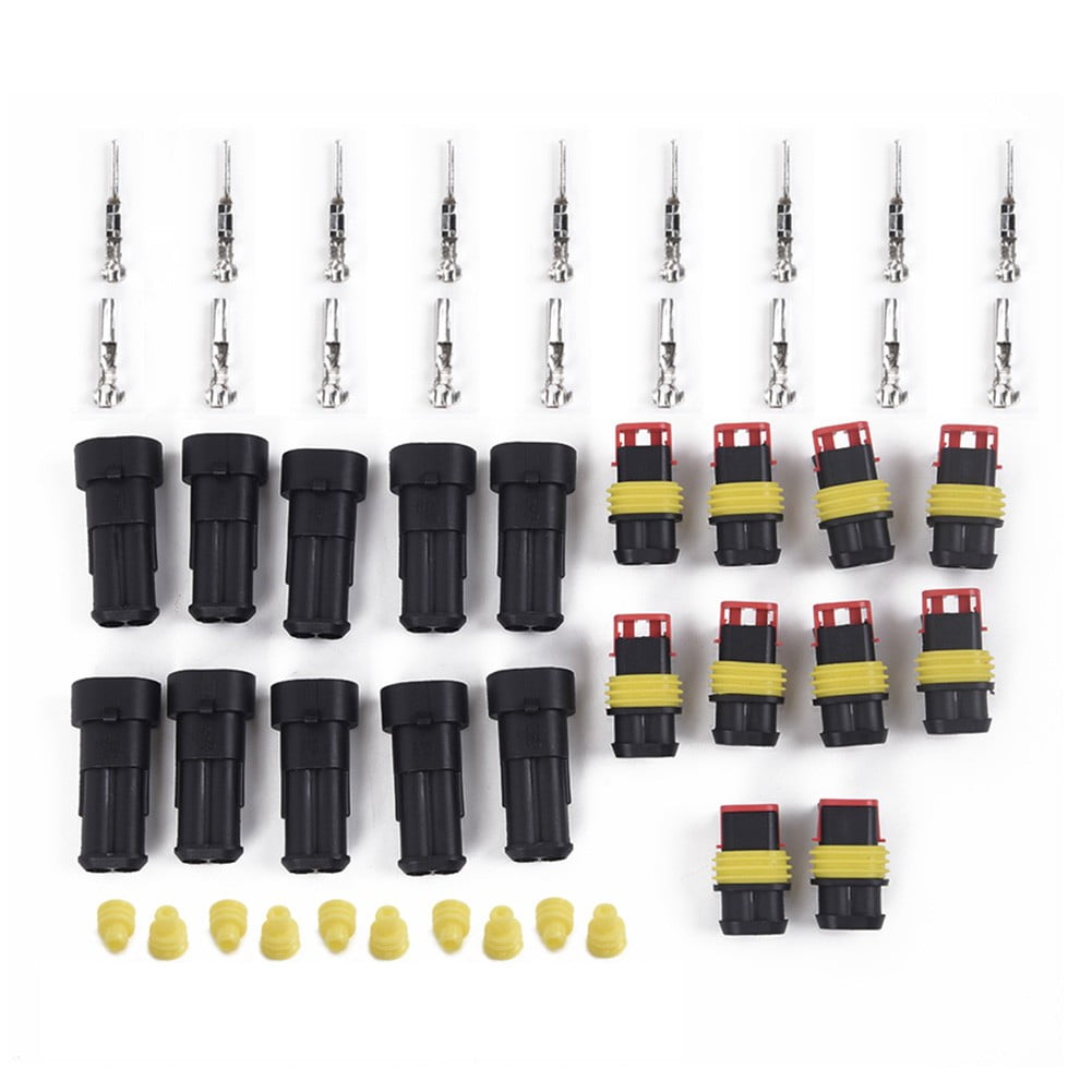 10Sets Car 2Pin Way Sealed Waterproof Electrical Wire Harness Connector ...