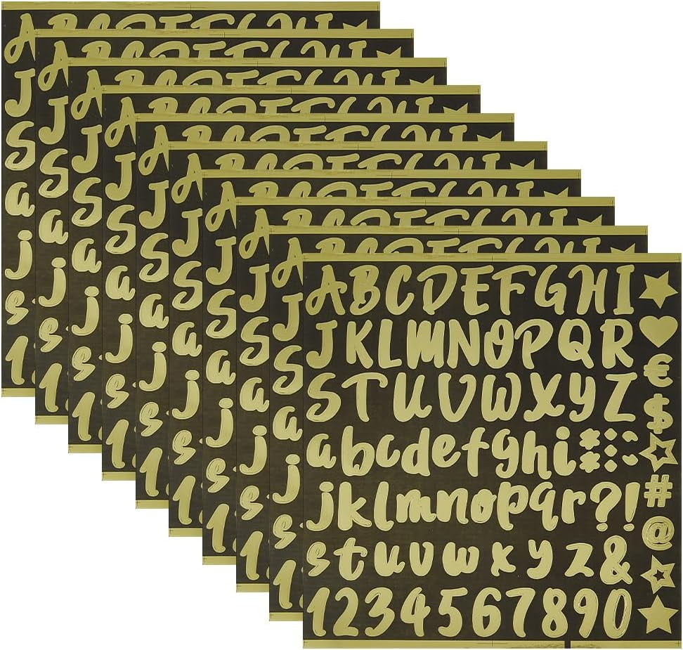 10Sheet 10 Sheets Alphabet Numbers Stickers Self Adhesive Label ...