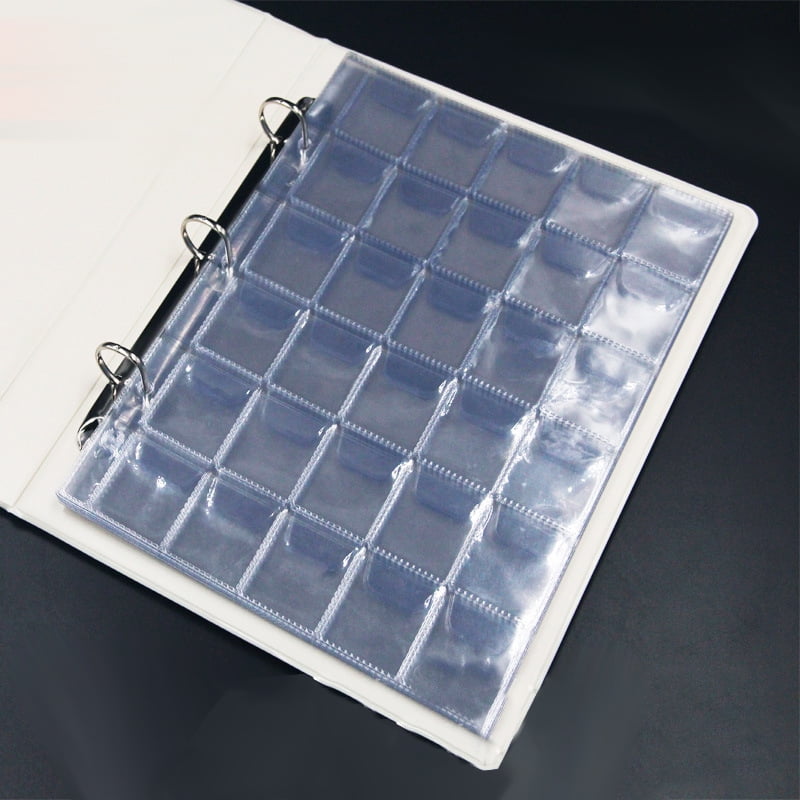 10Sheet 30-Pocket PVC Coin Collection Pages Sleeve Page Protectors for ...