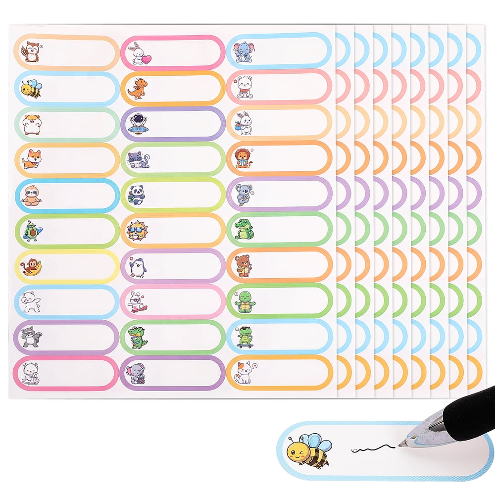 10Sheet Cartoon Paper Self-Adhesive Blank Stickers Writable Paper ...